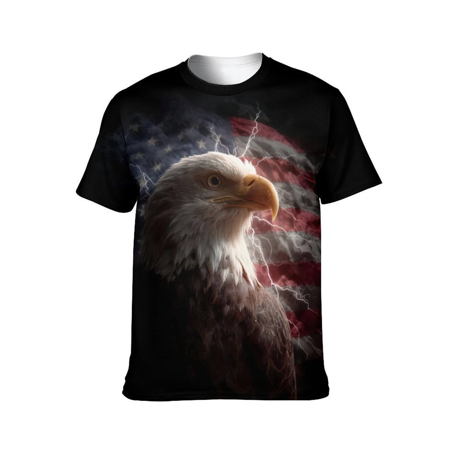 Men’s USA Flag Bald Eagle Graphic T-Shirt, All-Over Print Style ...