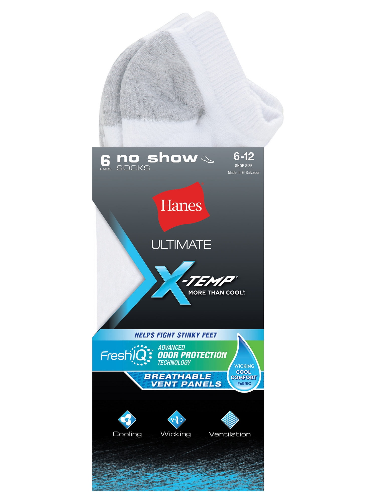 Hanes Men's Ultimate X-Temp Socks, 6 Pack, Cooling Technology, Fits ...