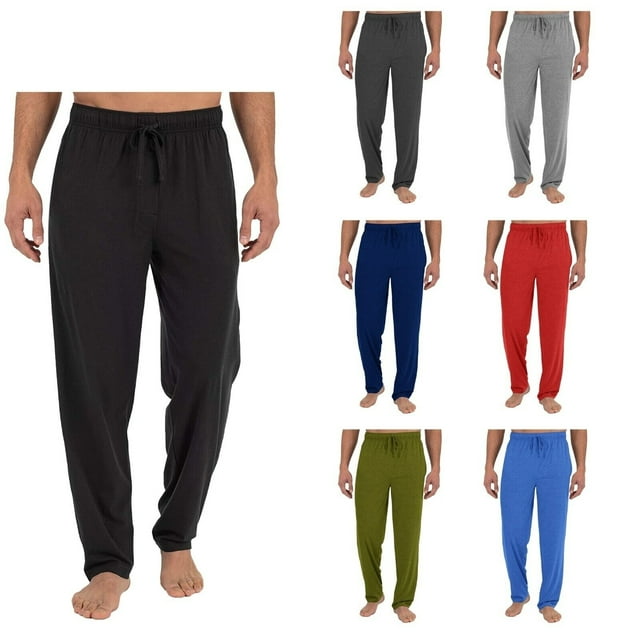 Mens Ultra Soft Solid Cotton Jersey Knit Comfy Sleep Lounge Pajama
