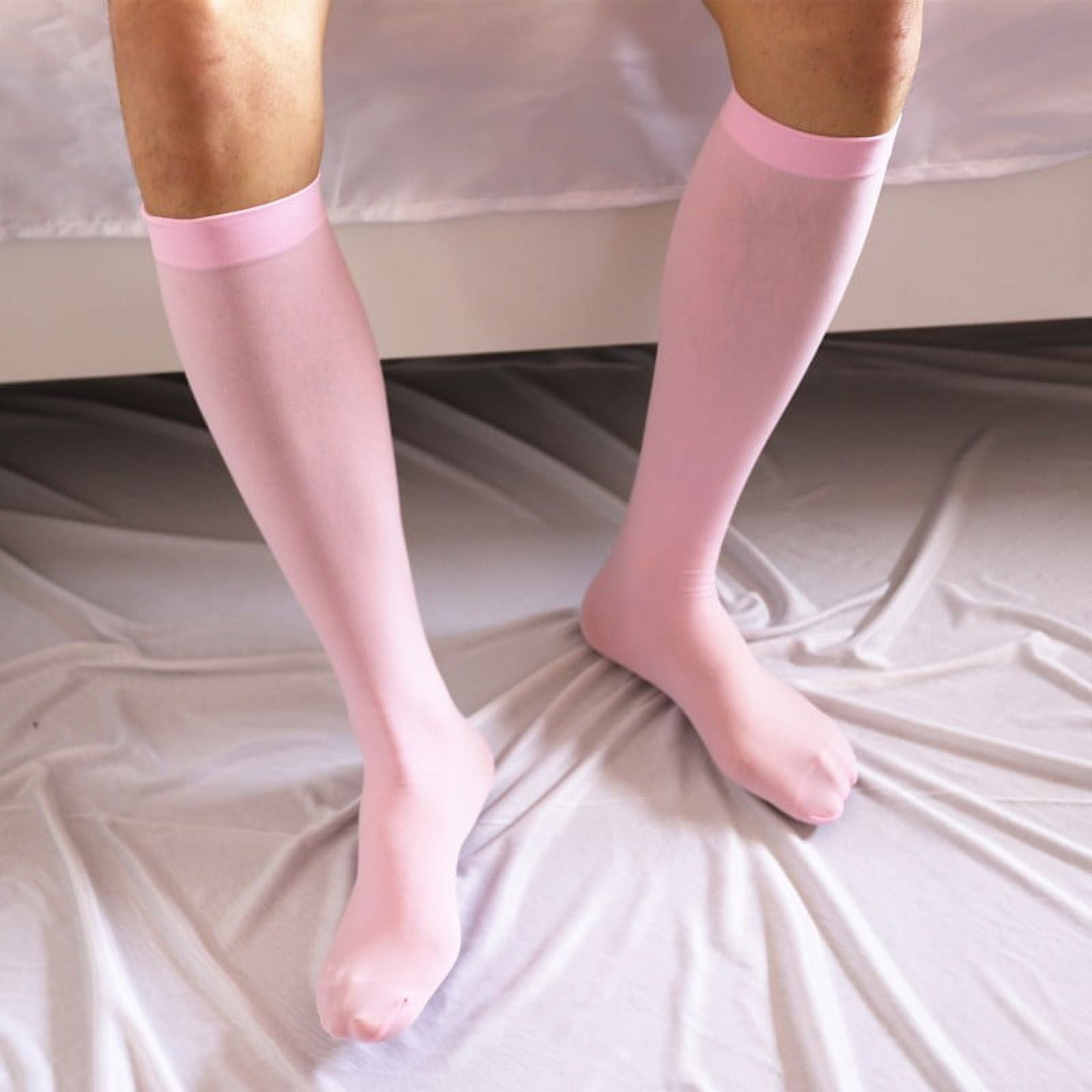 Men's Ultrathin Socks Stockings Soft Stretchy Knee High Invisible ...