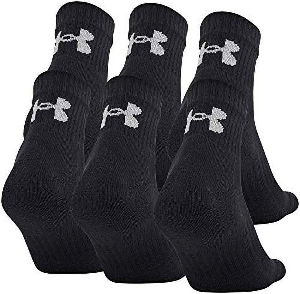 Under Armour Men's Athletic Running Training Socks, Size 8-12, Black, 6 ...