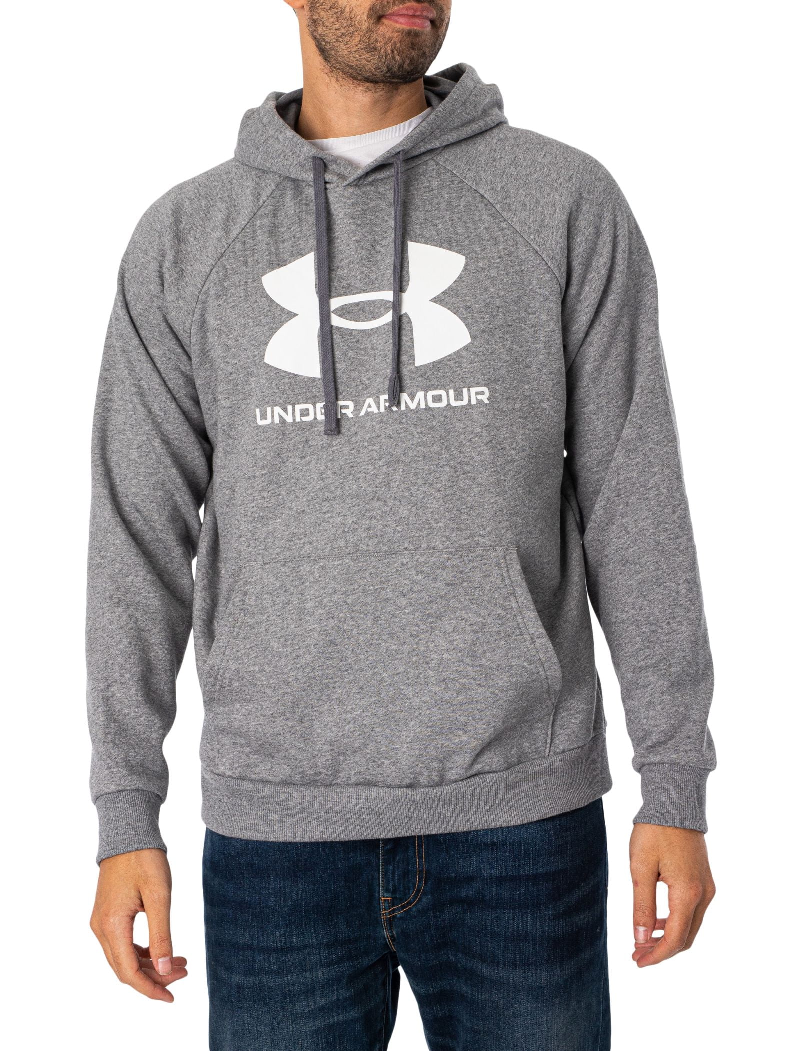 Men's Under Armour Rival Fleece Logo Hoodie Color: Castlerock Heather ...