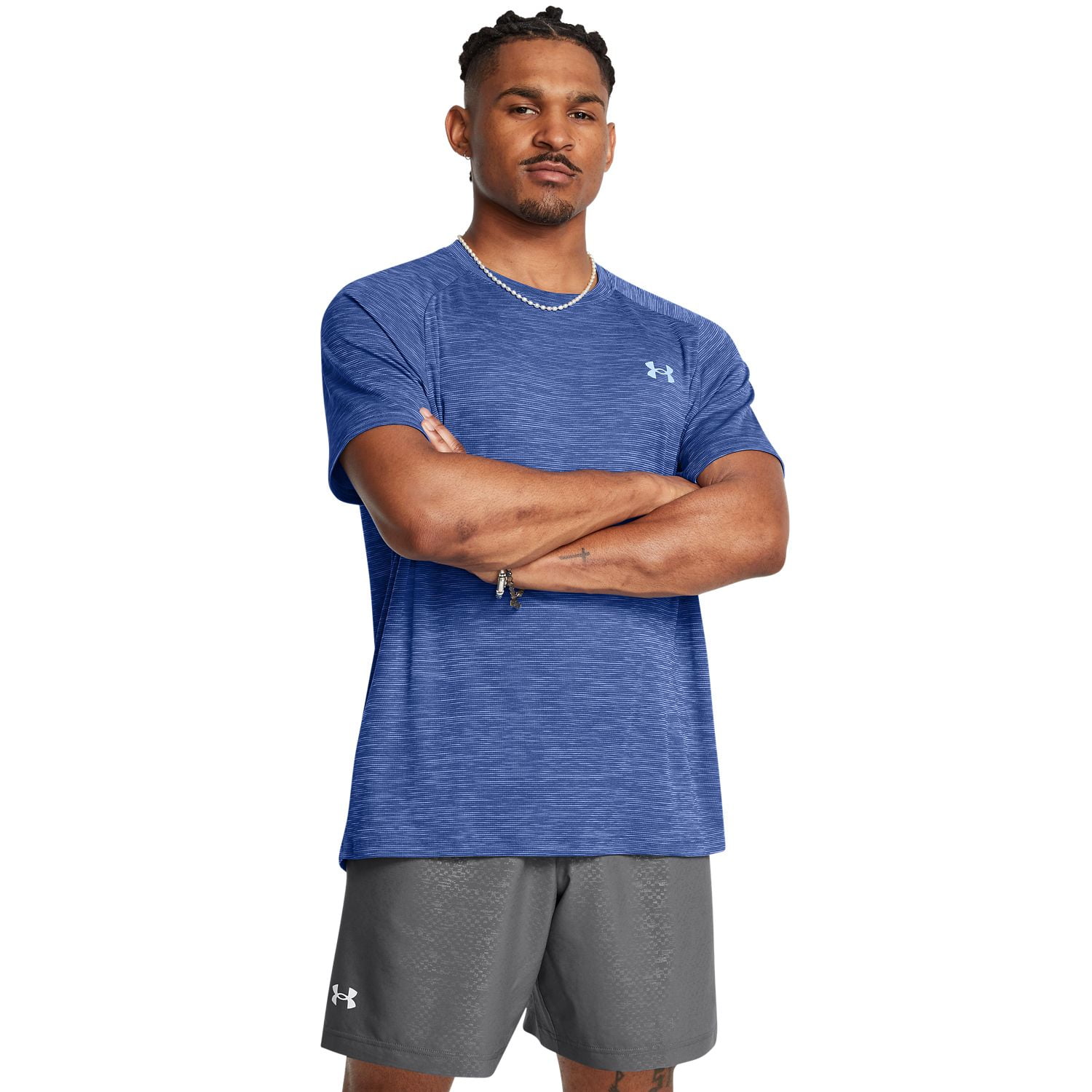 Men's Under Armour Tech Textured Short Sleeve Tee Color: Tech Blue Size ...