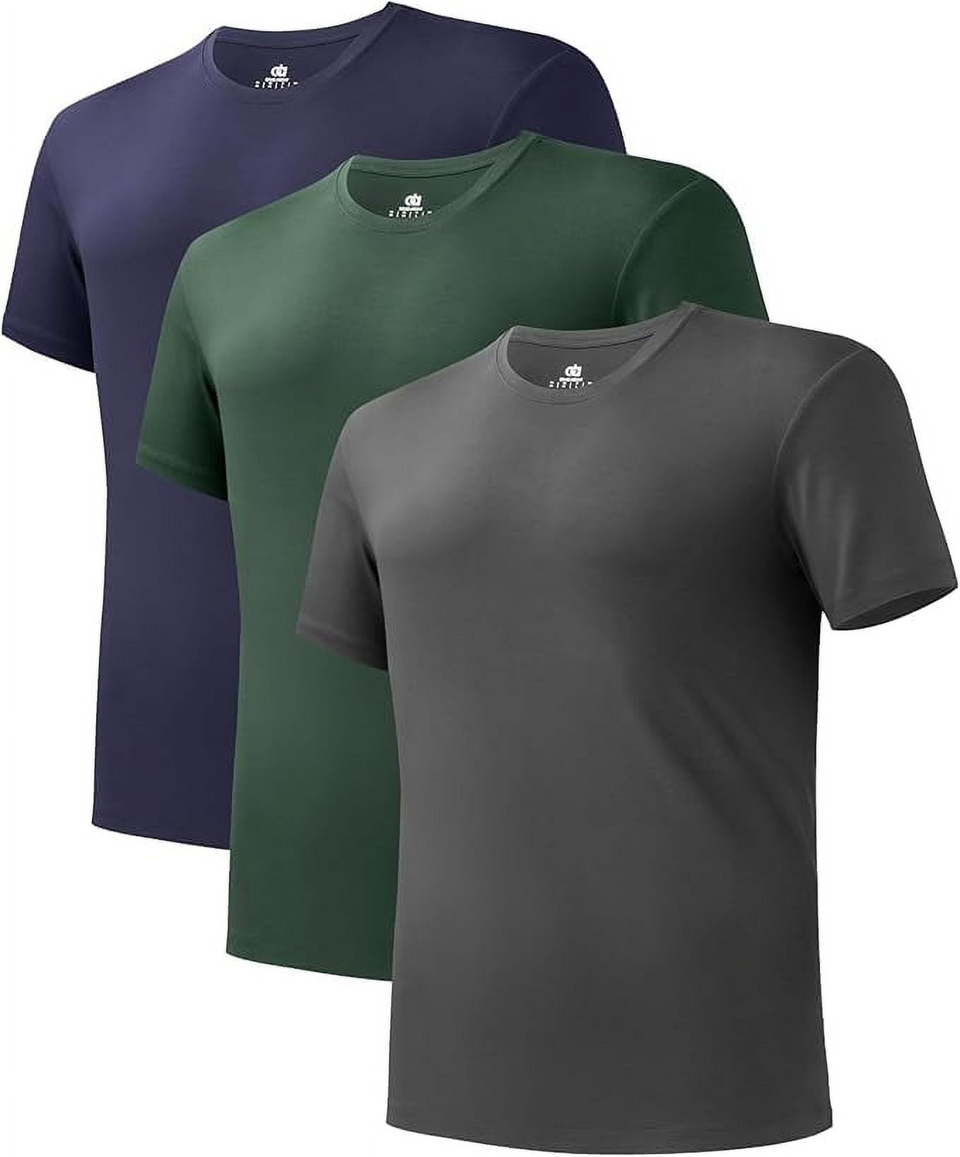 Men's Undershirt Bamboo Rayon Moisture-Wicking T-Shirts Stretch ...