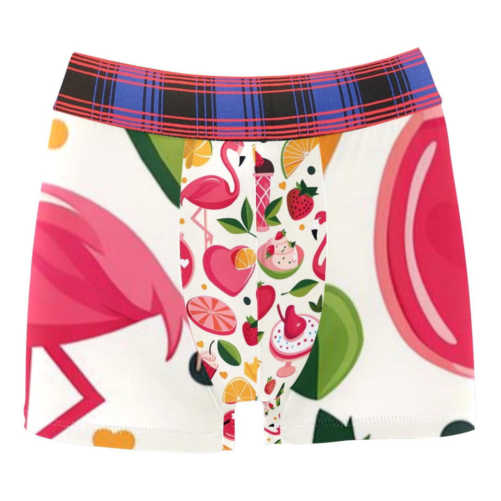 Men's Underwear Boxer Brief, Boxers Briefs for Men, Flamingo Watermelon ...