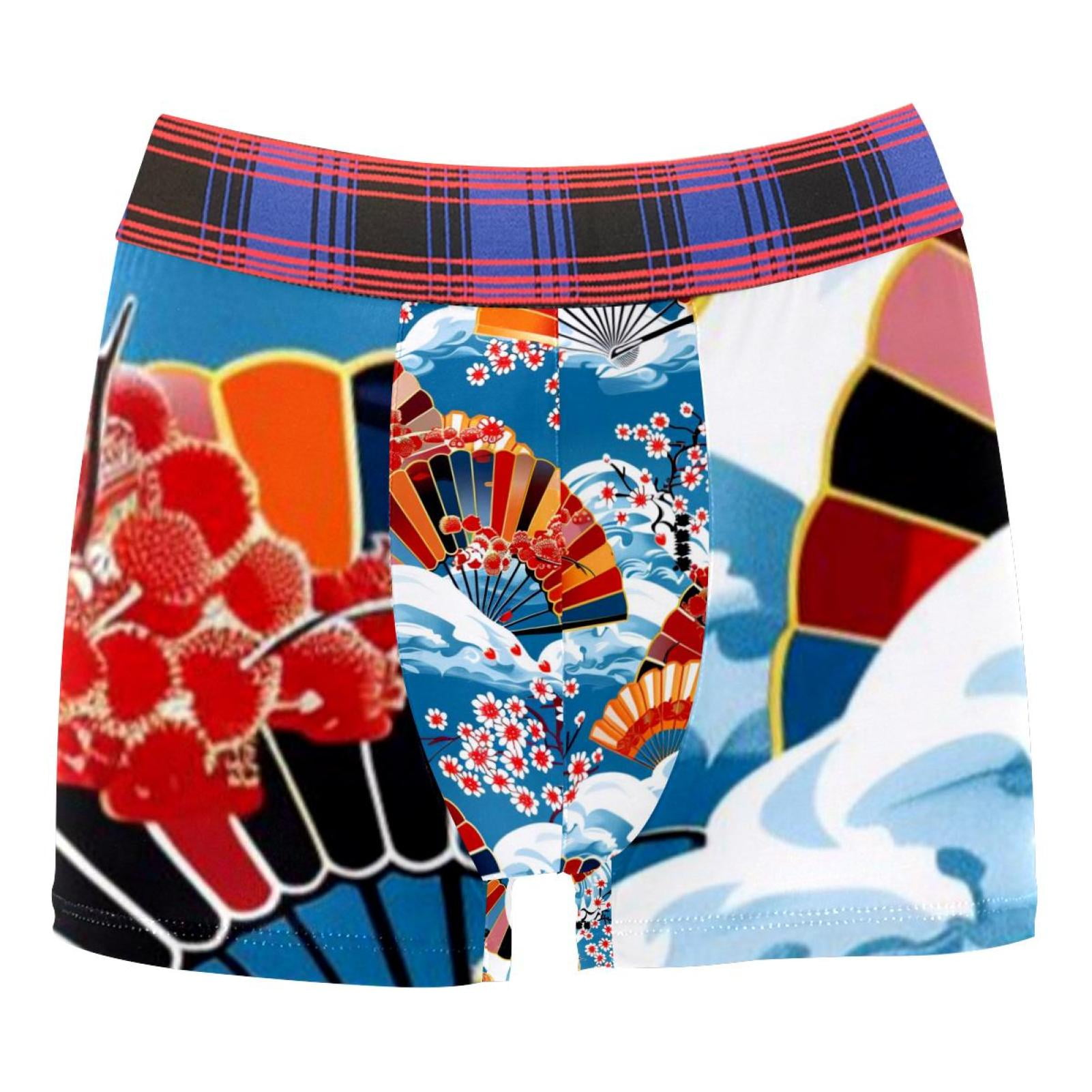 Men's Underwear Boxer Brief, Boxers for Men, Wave Cloud Flower Fan ...