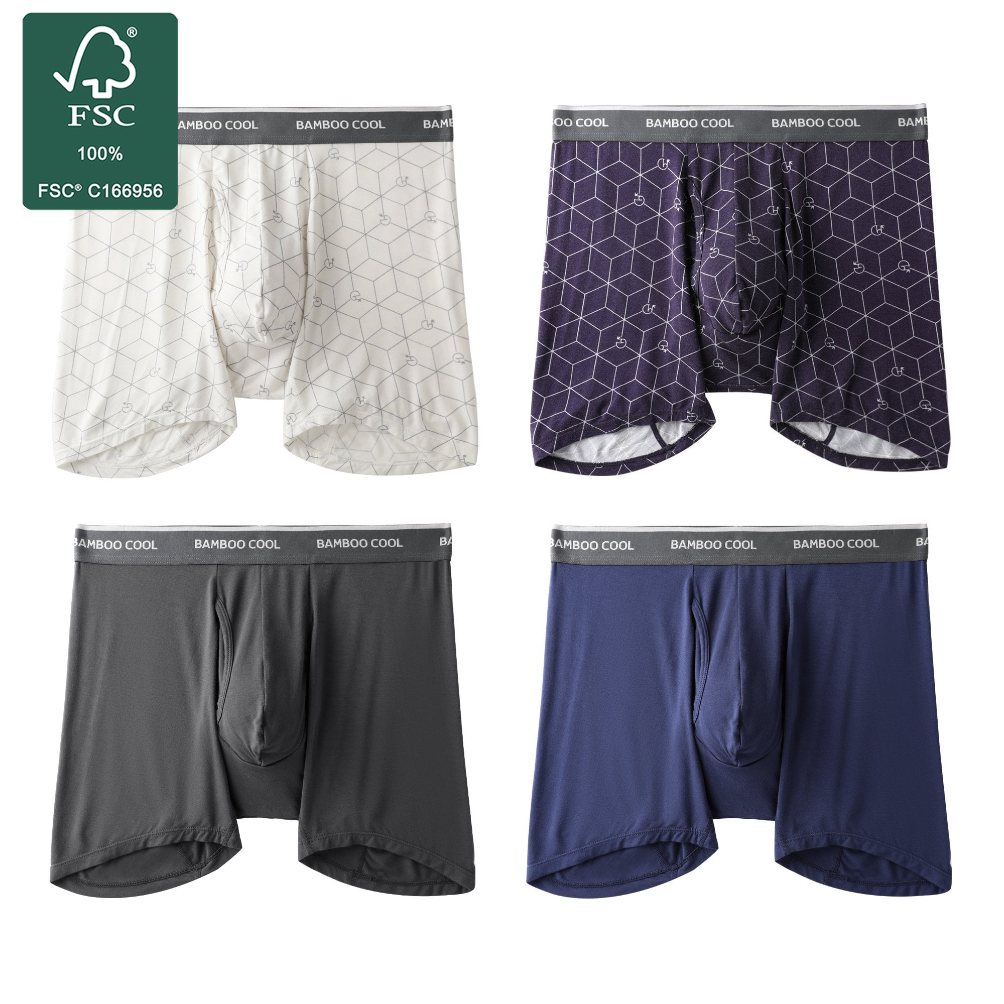 Men's Underwear Boxer Briefs,Classical Printed Boxer Briefs,Cooling ...