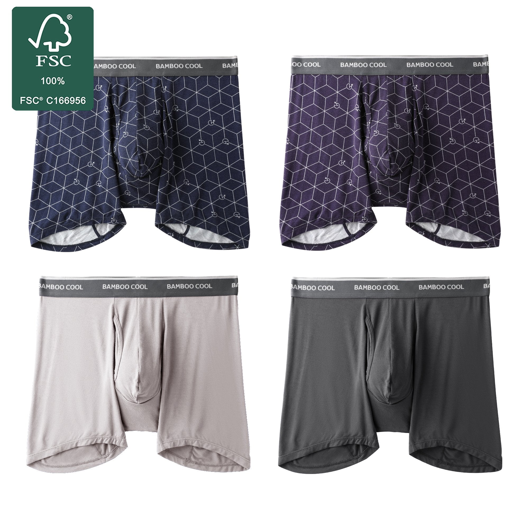 Men's Undergarments, Boxer Briefs with Pouch, Cooling Stretch Support ...