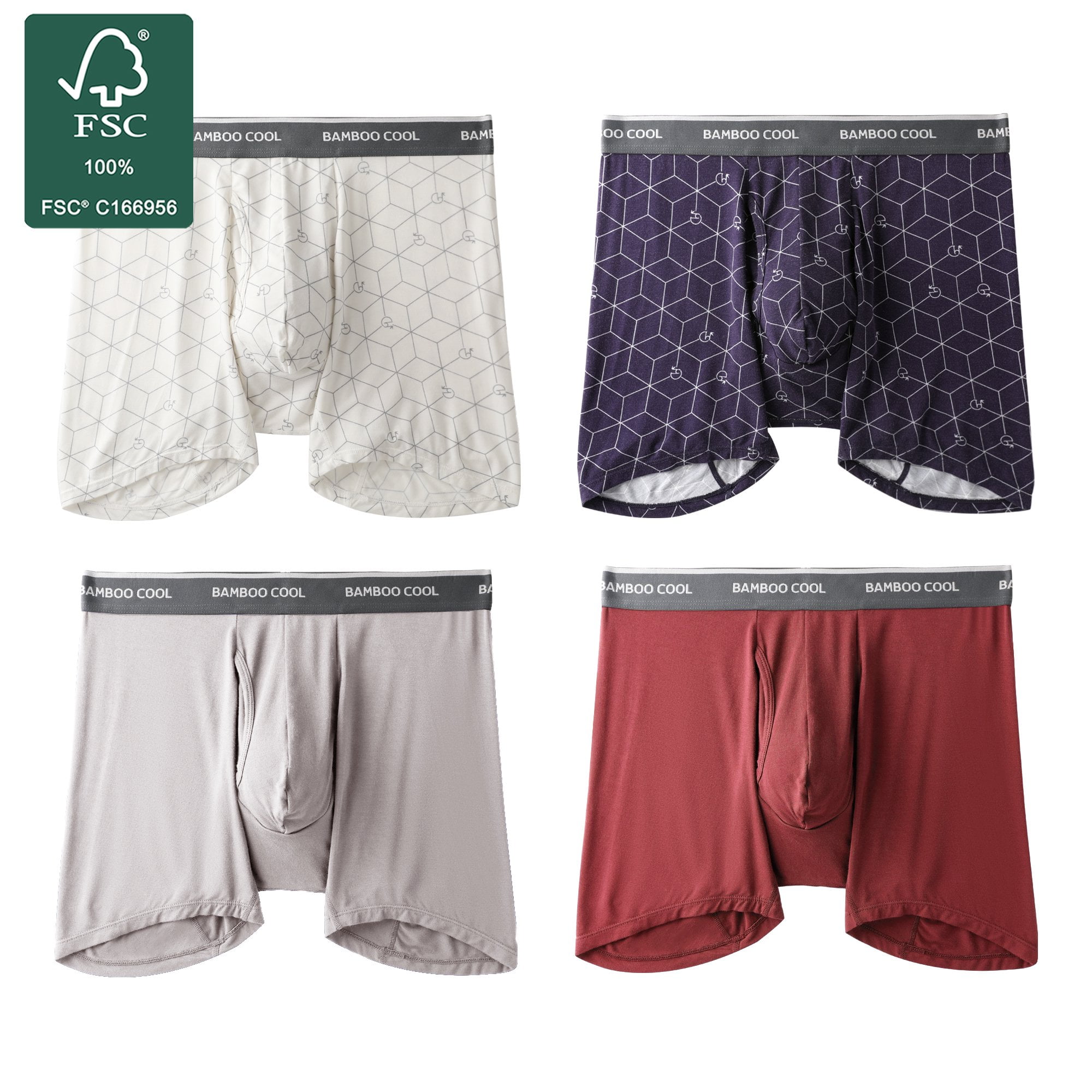 Men's Underwear Boxer Briefs,Classical Printed Boxer Briefs,Cooling ...