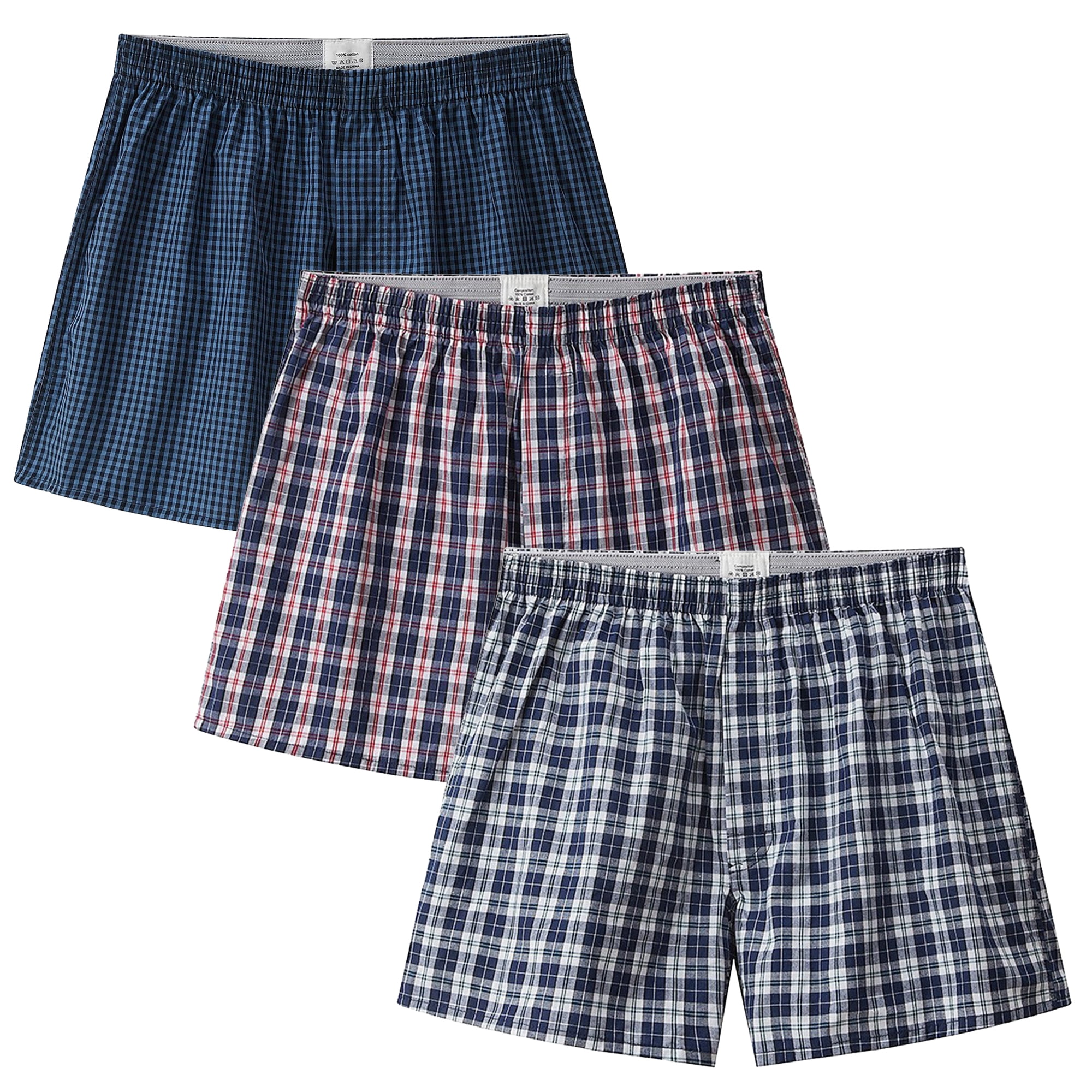 Men's Underwear Boxer Shorts Pack, 100% Cotton ComfortSoft Boxer Shorts ...