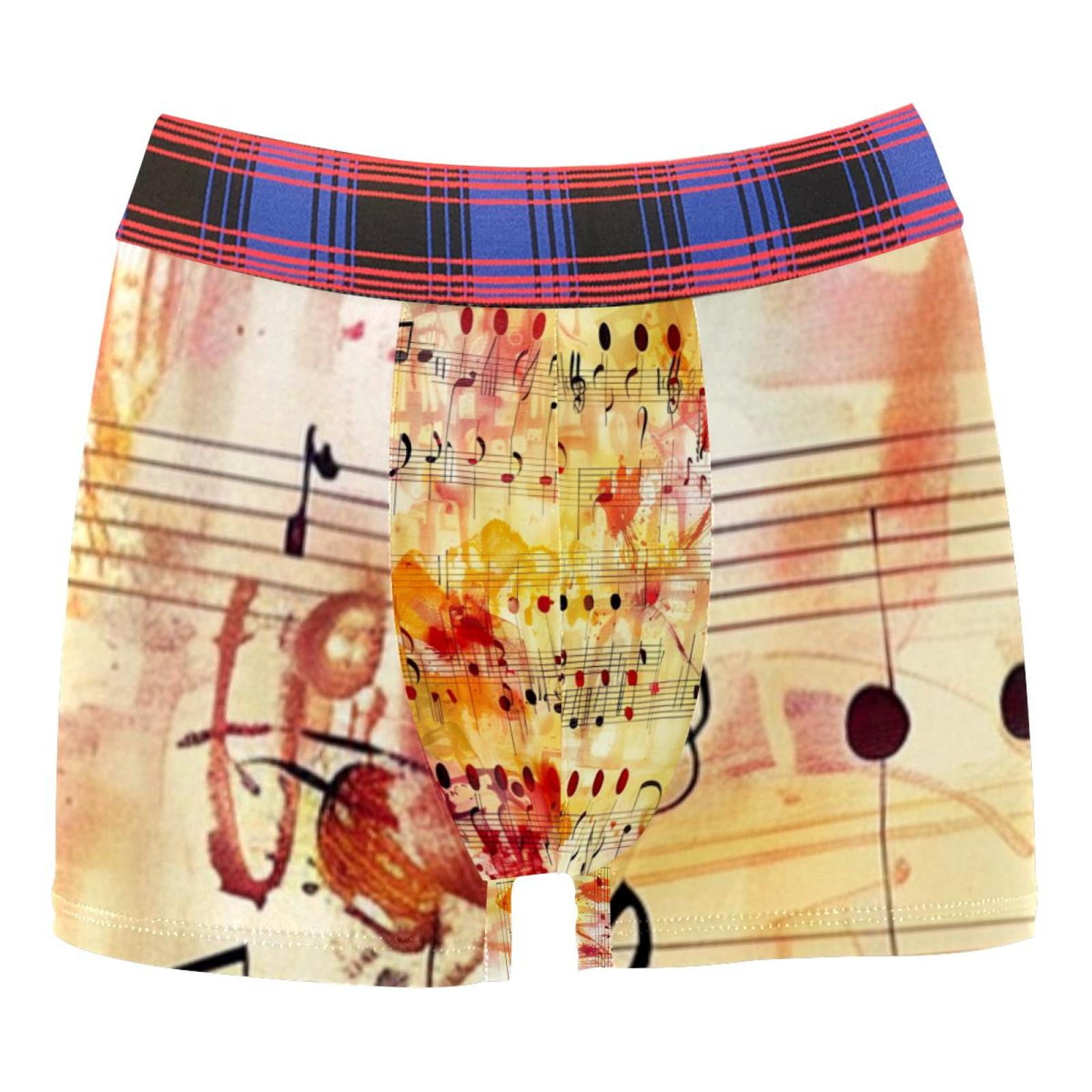 Men's Underwear, Boxers Briefs for Men, Music Notes Vintage - Walmart.com