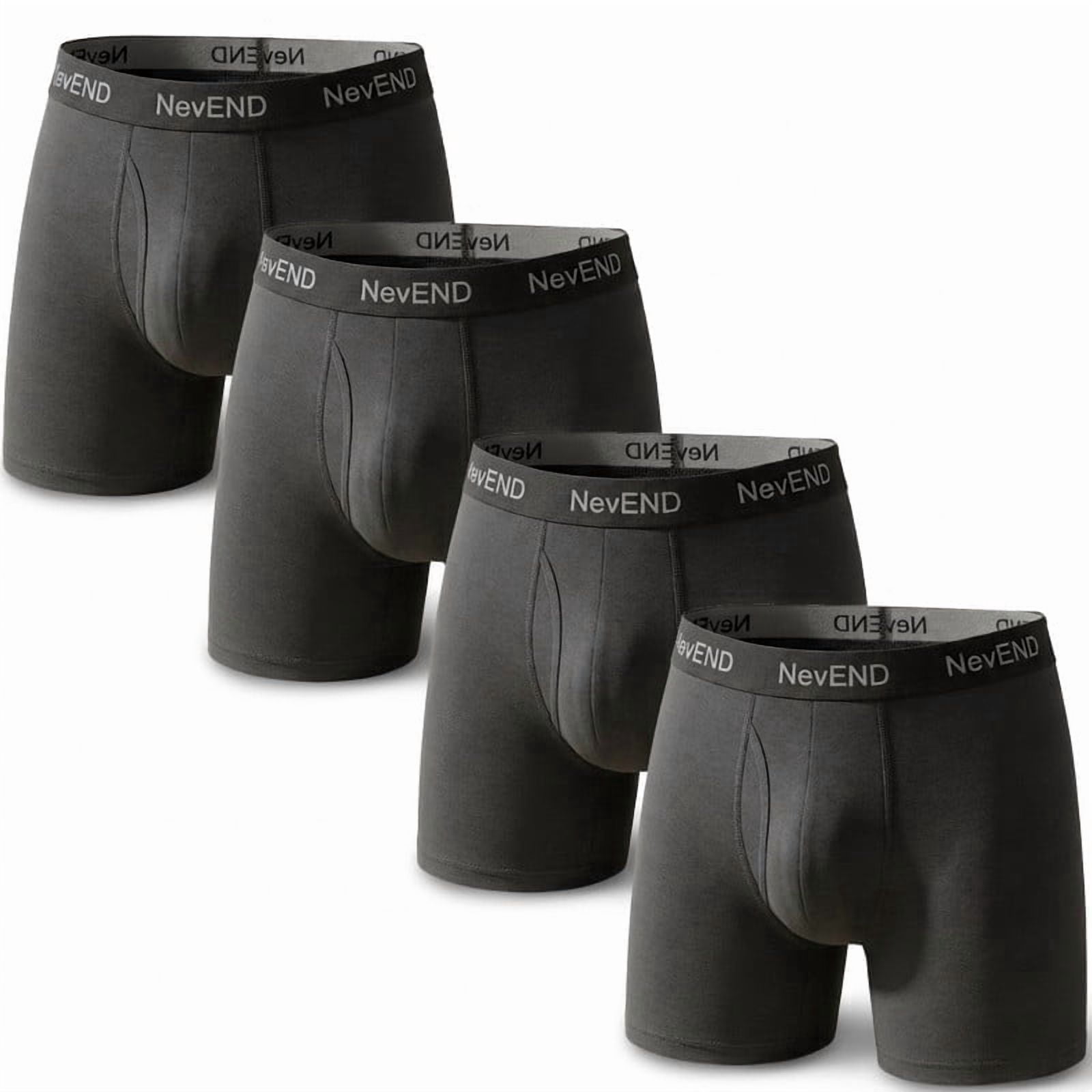 Men's Underwear Bamboo Viscose Boxer Briefs Ultra Breathable, No Riding ...