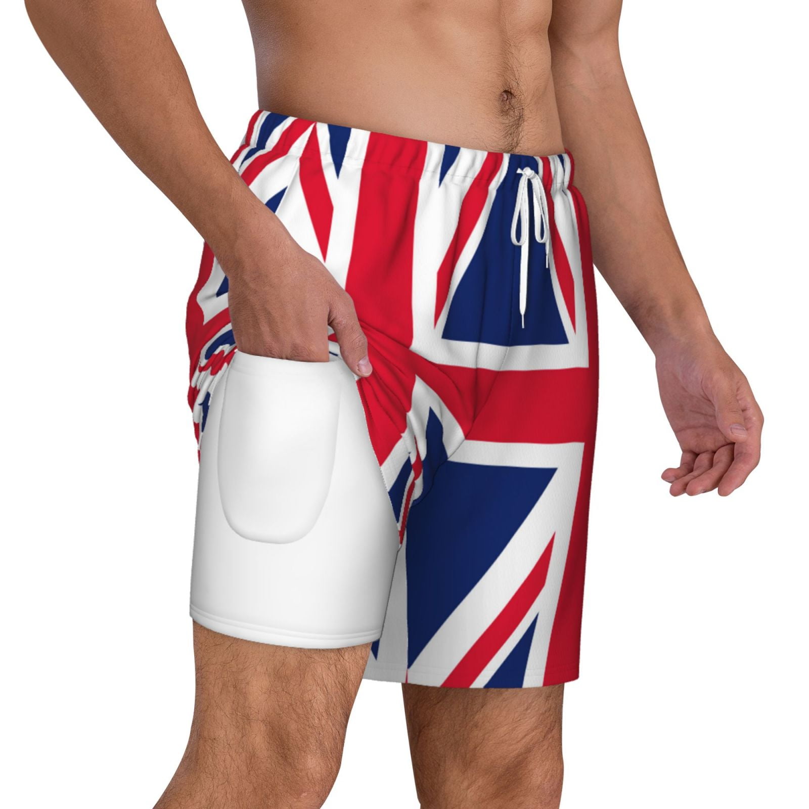 Men's Union Jack Swim Trunks with Compression Liner Bathing Suit ...