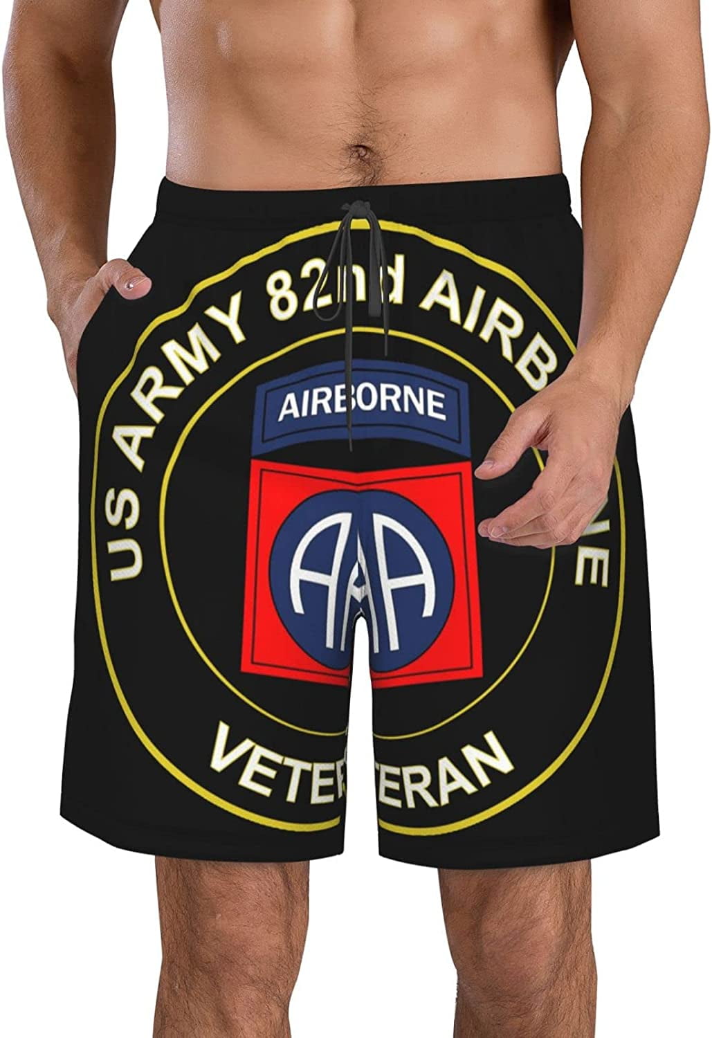 Men's Us Army Veteran 82nd Airborne Shorts Lounge Pants with Pockets ...