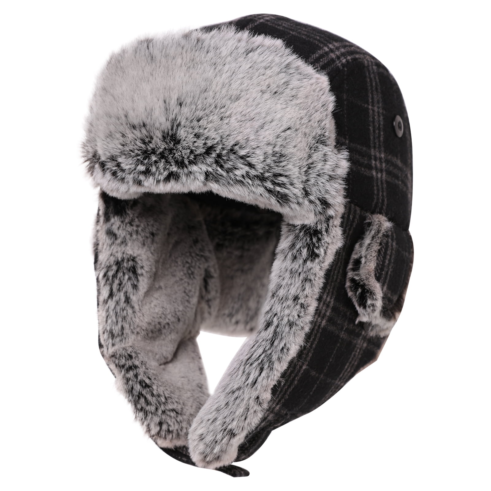 Men's Ushanka Trapper Hat: Warm Eskimo with Brim Winter Hunting Ear ...