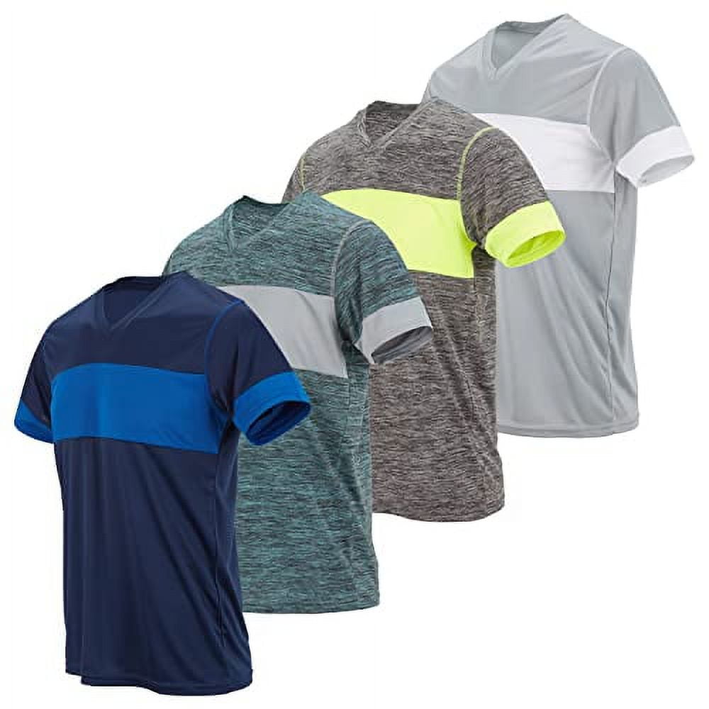 Men's V-Neck Performance Tshirts, Short Sleeve Dry Fit Mens Shirts for ...