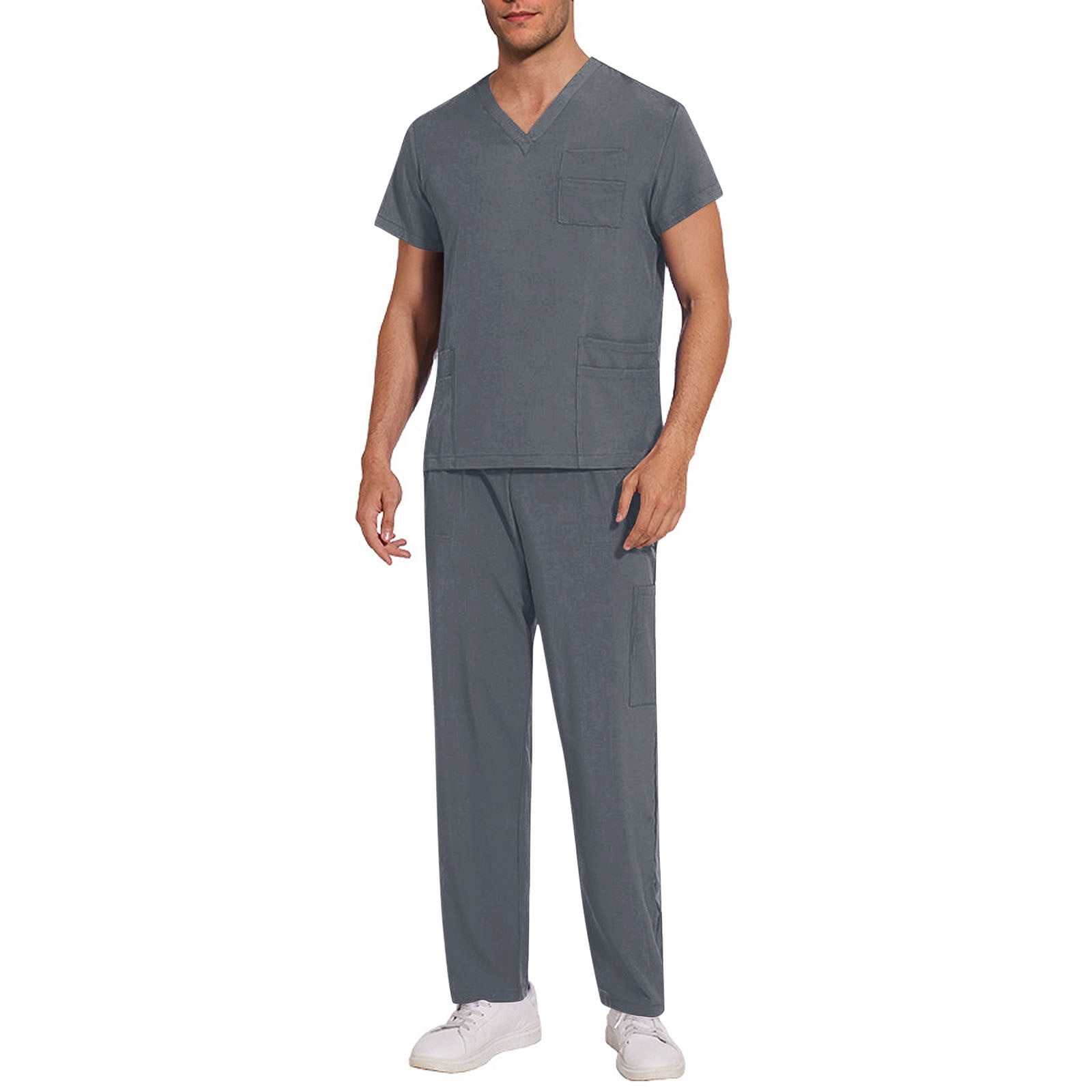 Men’s V-Neck Scrub Set - Durable Medical Uniform for Doctors/Nurses ...