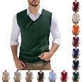 Men's V Neck Sweater Vest Sleeveless Knit Vest For Layering Casual Wear ...