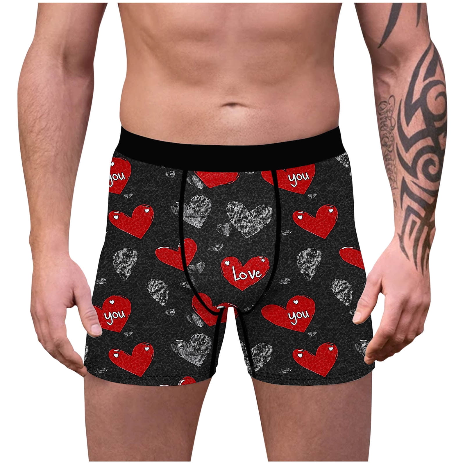 Men's Valentine's Day Printed Boxer Briefs Breathable Close Fitting ...
