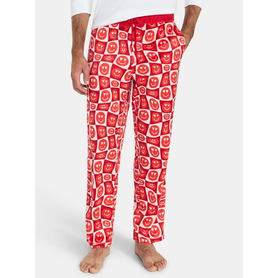 Men's Valentine's Day Vibing Smiley Face Graphic Print Sleep Pants from ...
