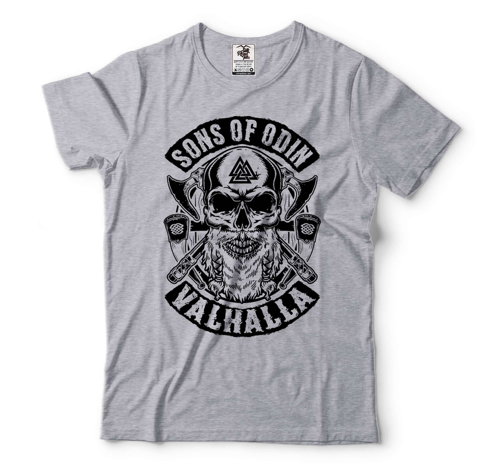 Men's Valhalla Shirt Sons Of Odin T-Shirt Viking Warrior Shirt Norse ...