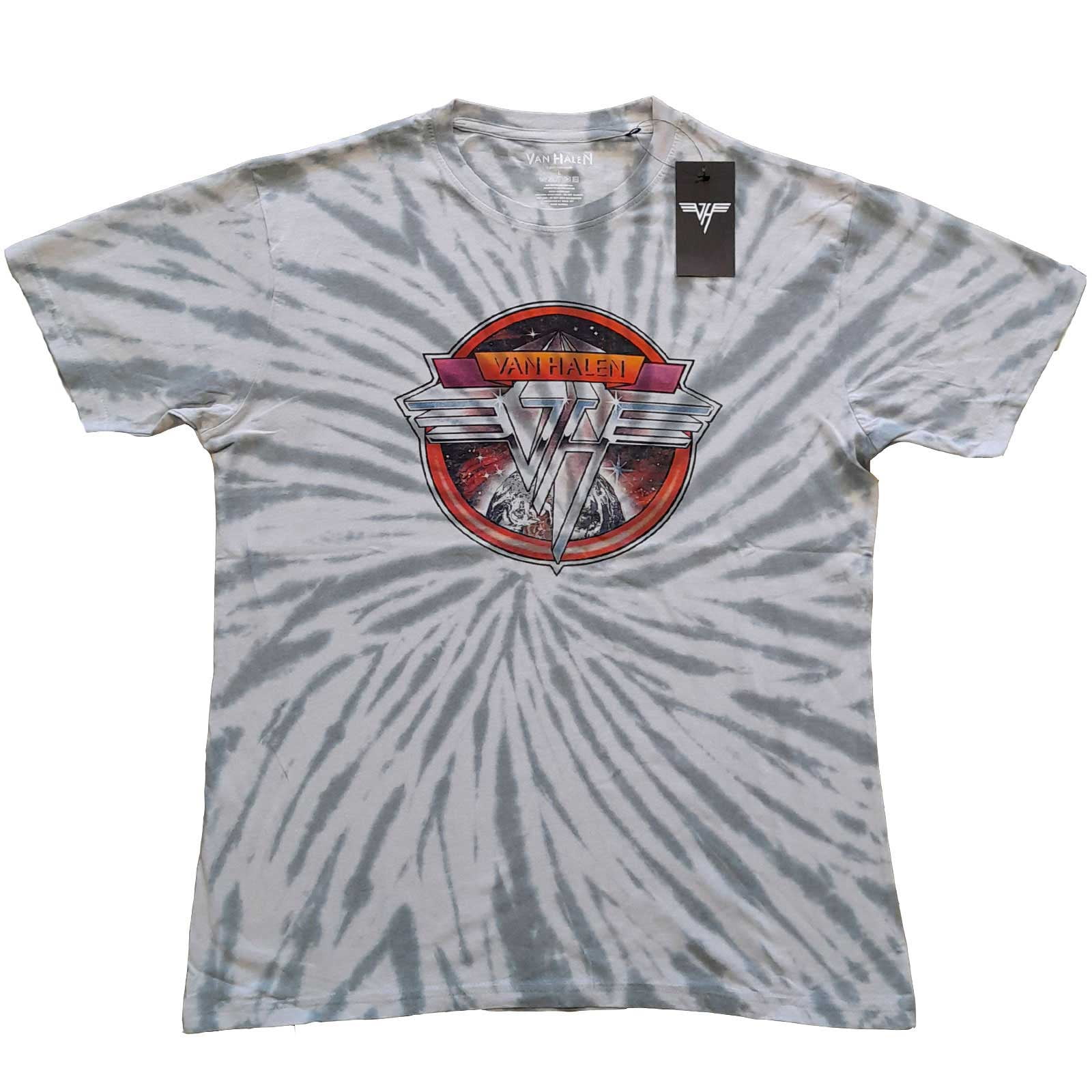 Van Halen Men's Chrome Logo Dip-Dye Grey T-shirt, Official Licensed ...