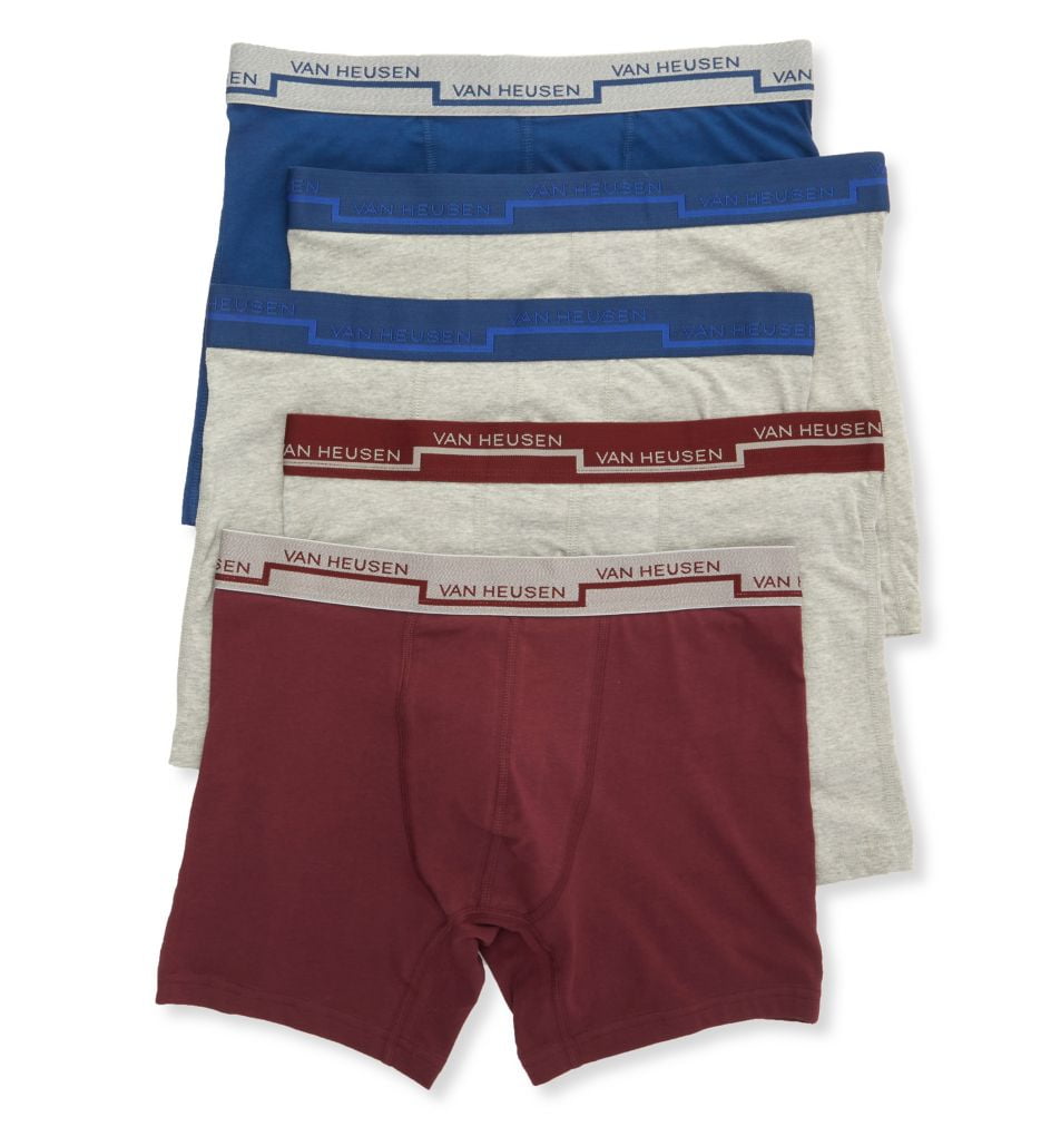 Men's Van Heusen 213PB25 Cotton Stretch Boxer Briefs - 5 Pack (Heather ...