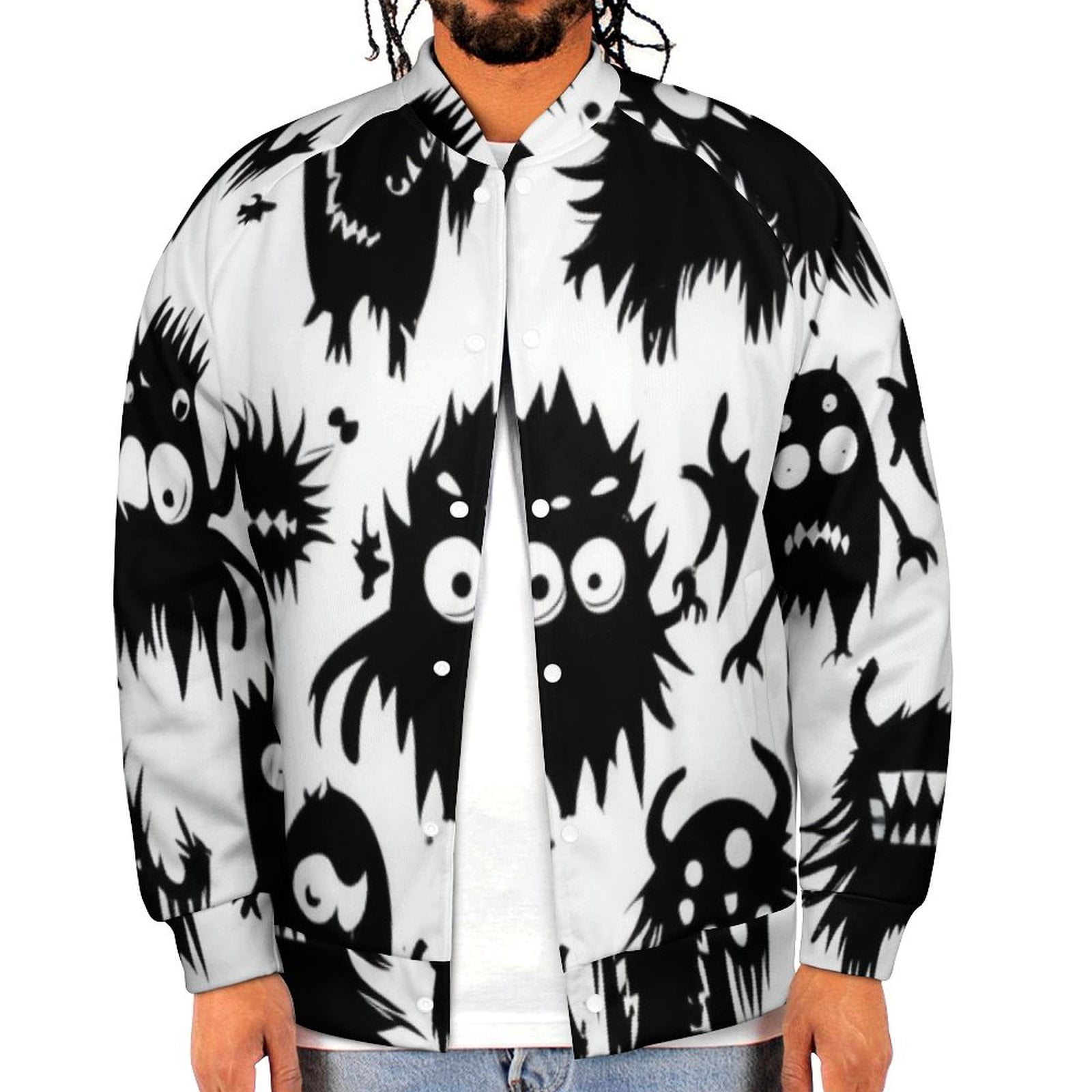 Men's Varsity Jacket Racer Jacket Oversized Baseball Bomber Jackets ...