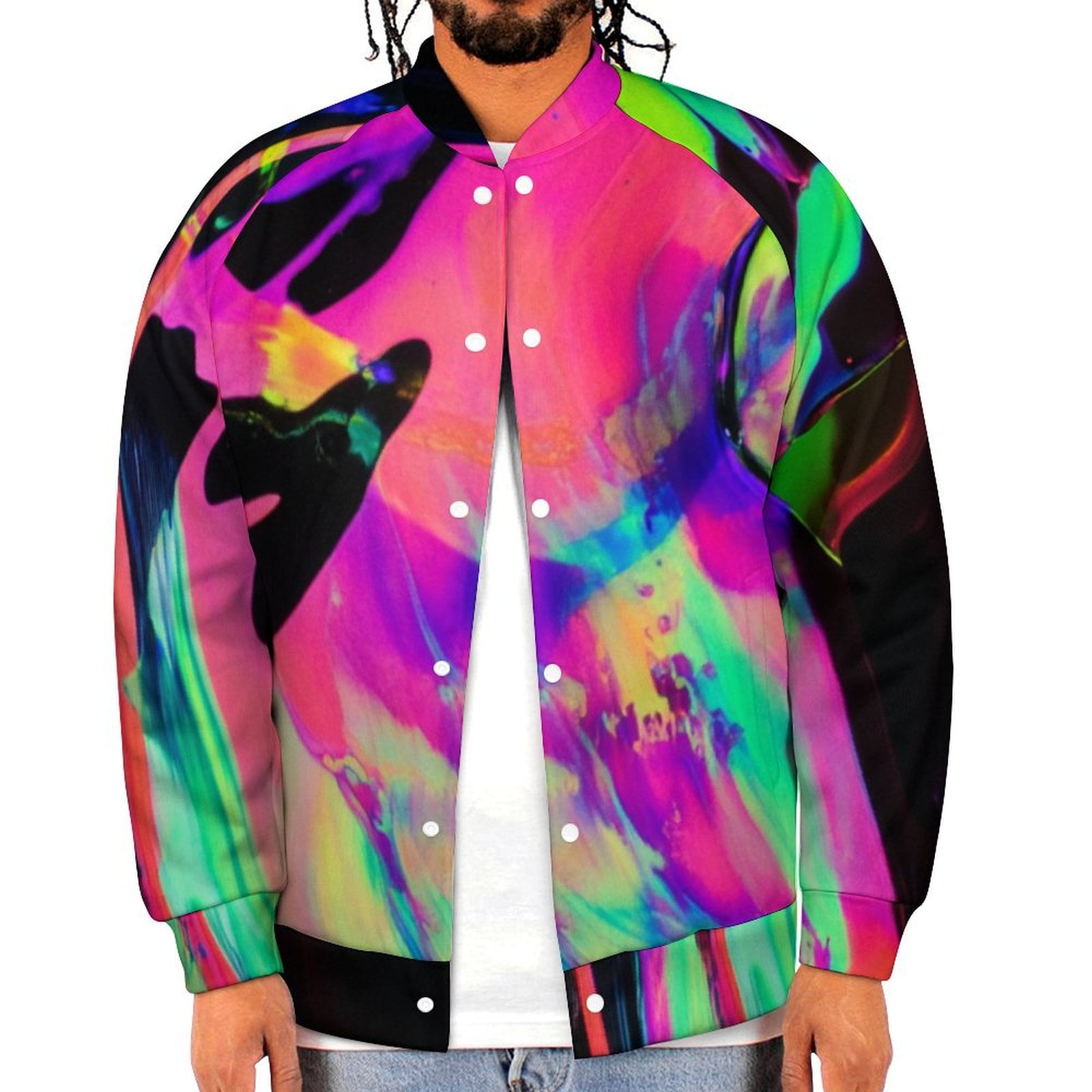 Men's Varsity Jacket Racer Jacket Oversized Baseball Bomber Jackets ...