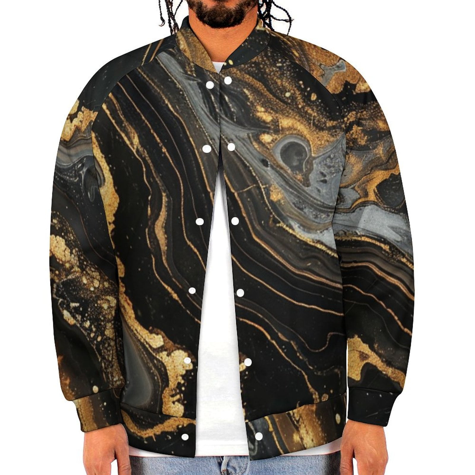 Men's Varsity Jacket Racer Jacket Oversized Baseball Bomber Jackets ...