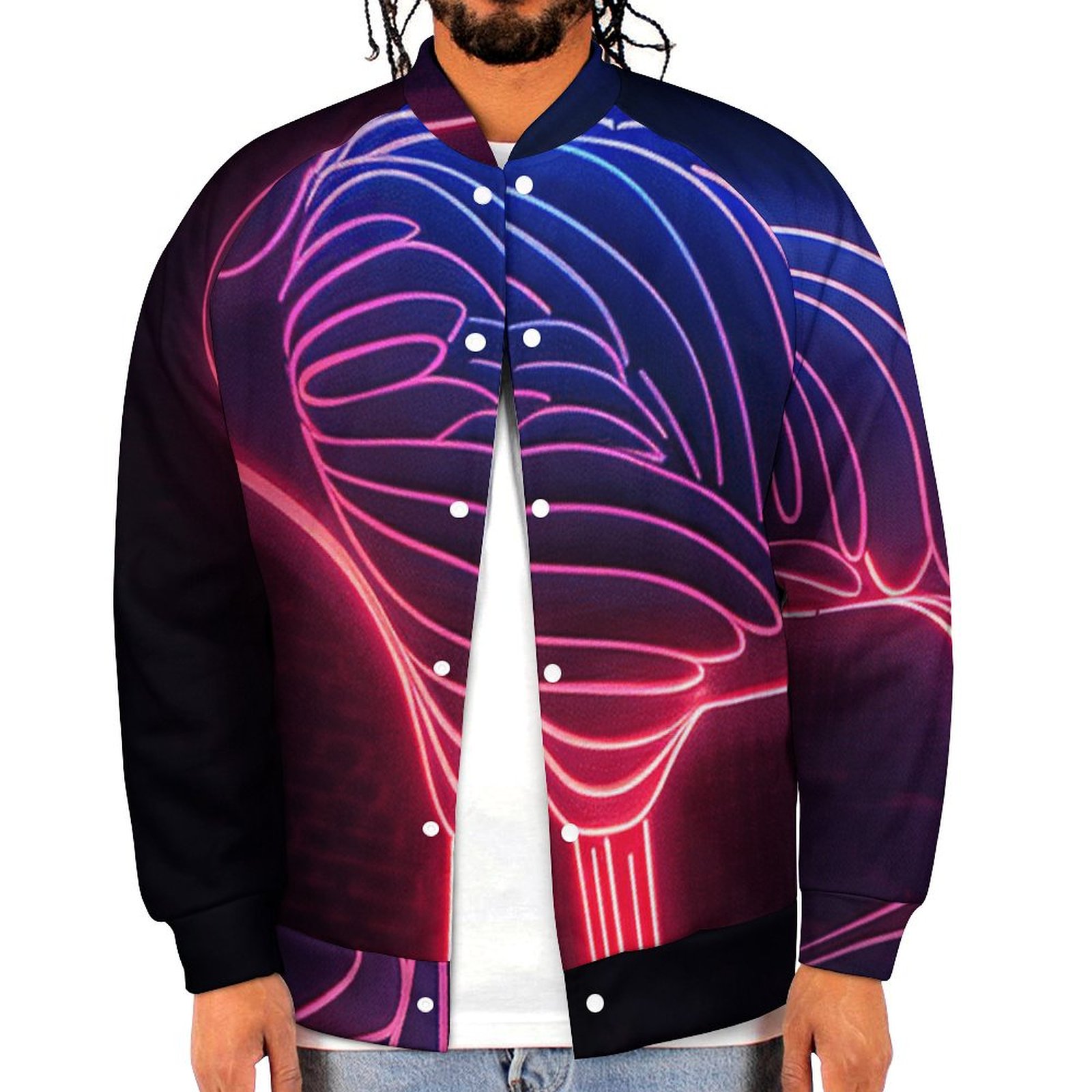 Men's Varsity Jacket Racer Jacket Oversized Baseball Bomber Jackets ...