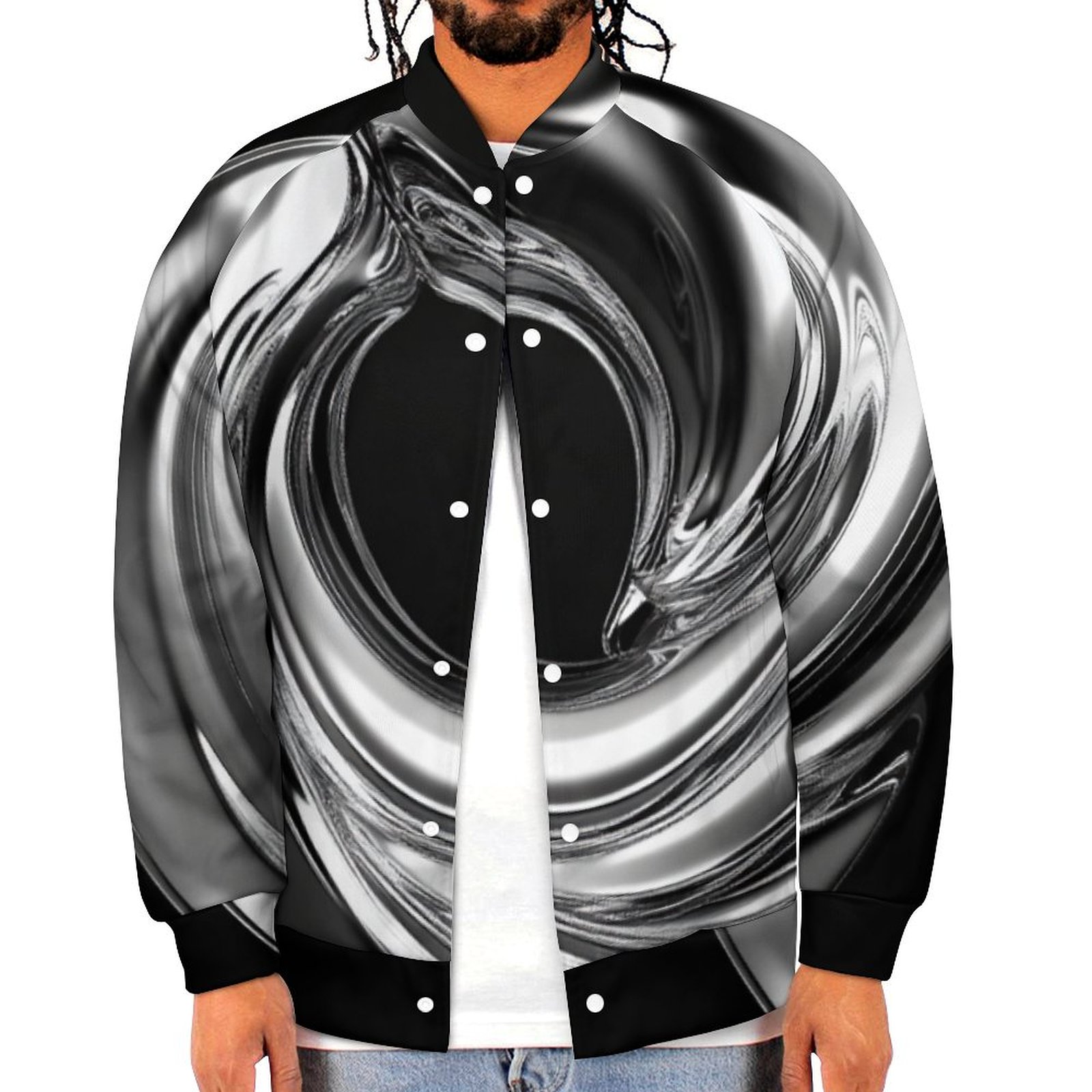 Men's Varsity Jacket Racer Jacket Oversized Baseball Bomber Jackets ...