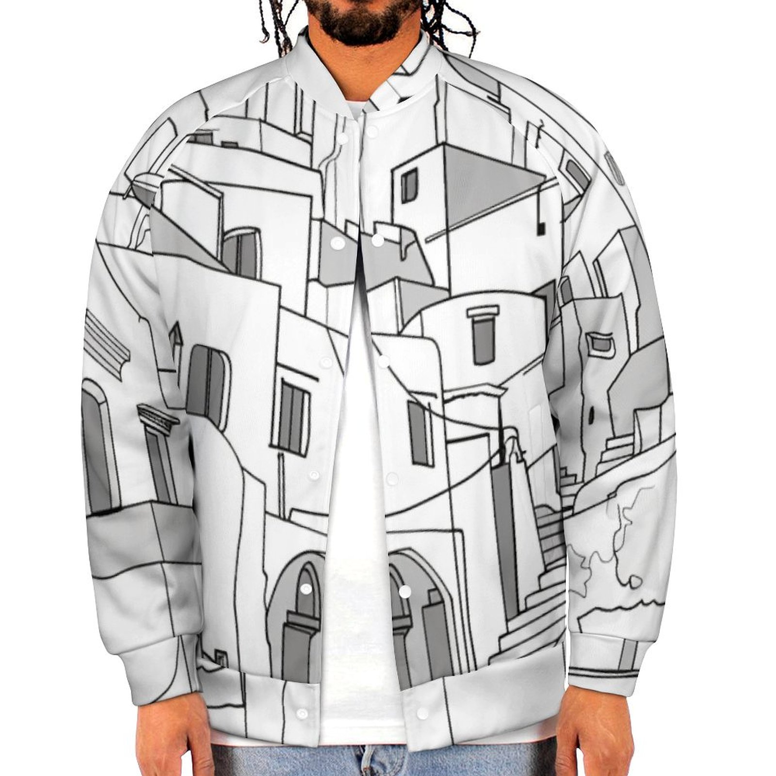 Men's Varsity Jacket Racer Jacket Oversized Baseball Bomber Jackets ...