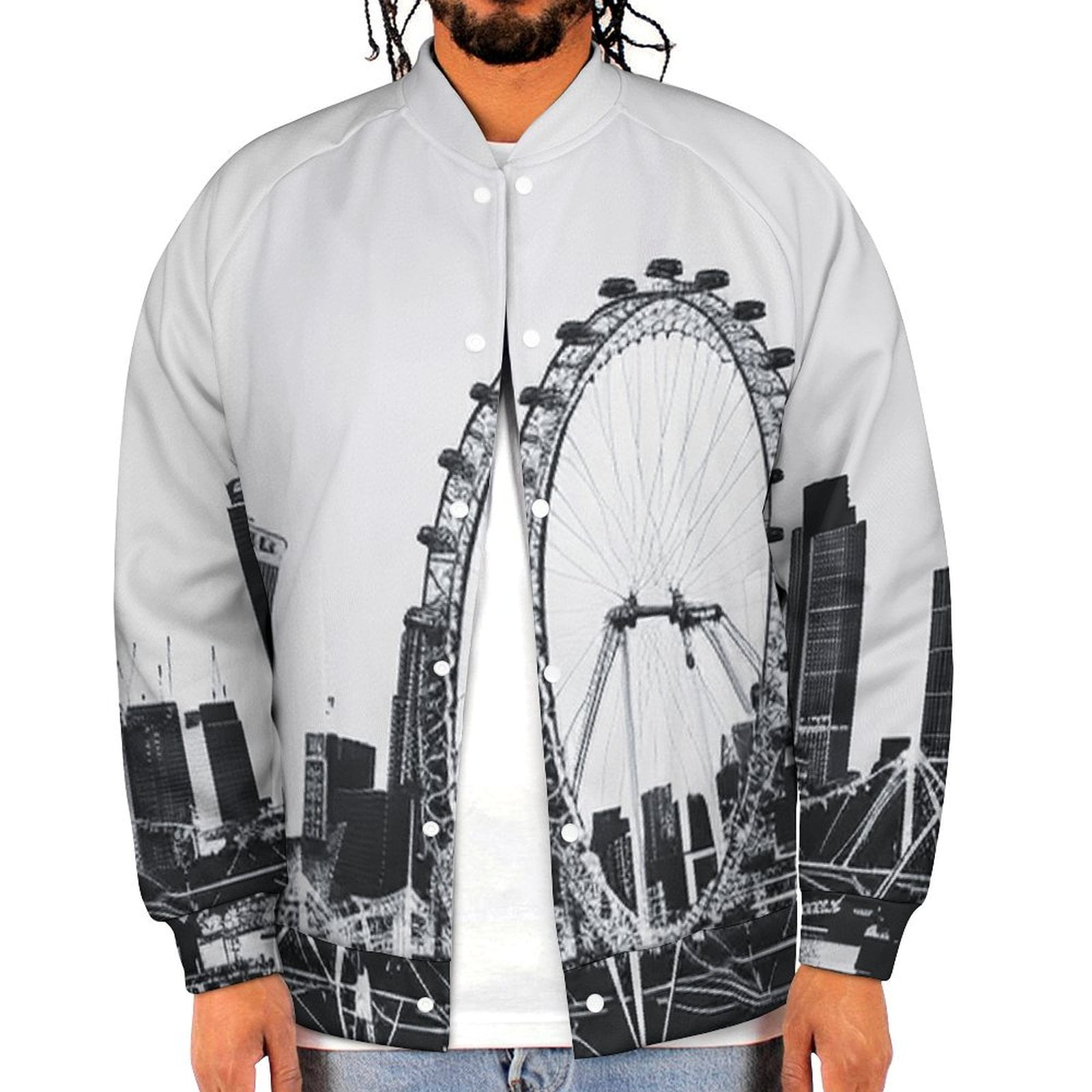 Men's Varsity Jacket Racer Jacket Oversized Baseball Bomber Jackets ...