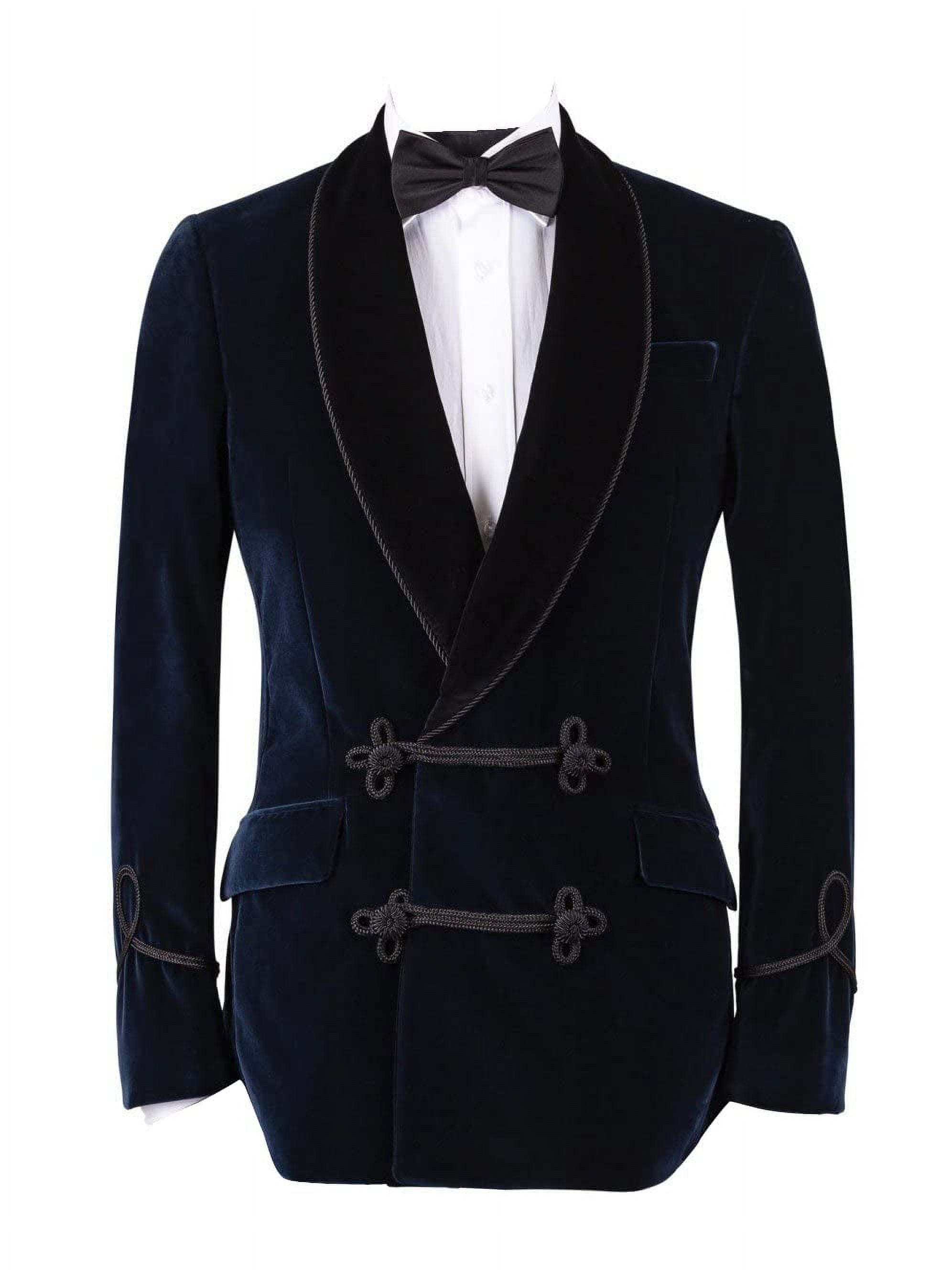Men's Velvet Blazer Shawl Lapel Velour Suit Jacket Tuxedo Jackets for ...