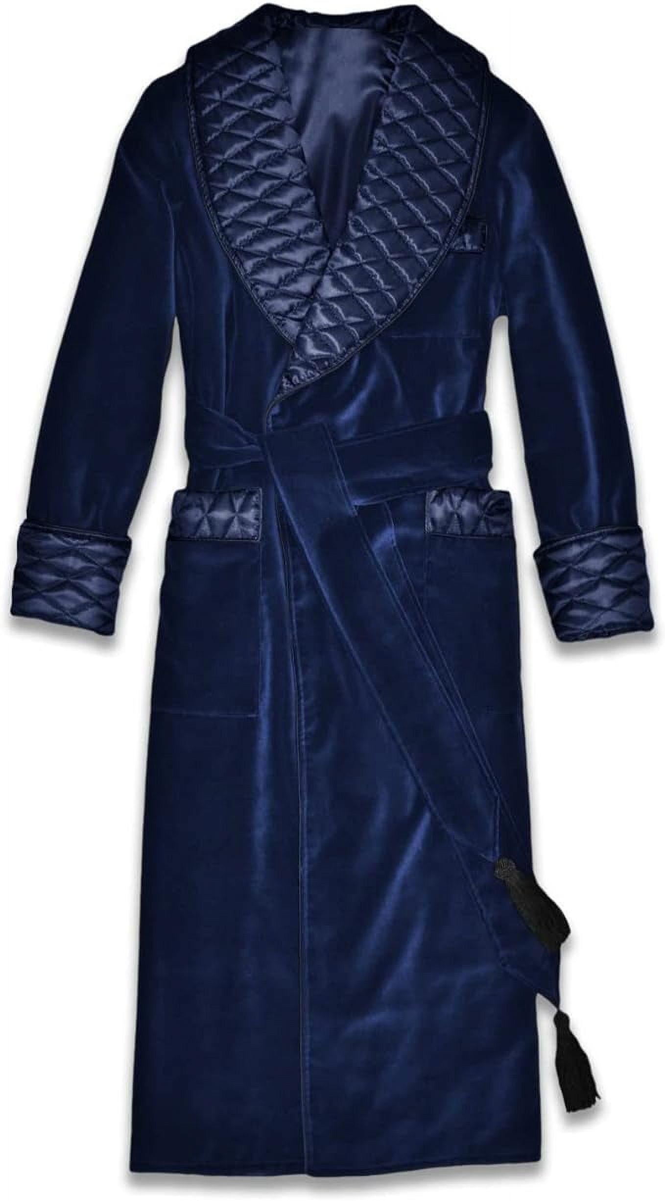 Men's Velvet Dressing Gown Silk Warm Luxury English Vintage Gentleman ...