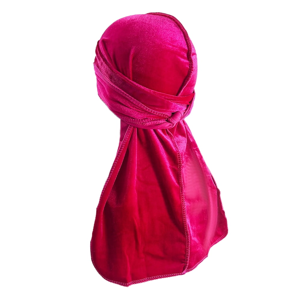 Men's Velvet Durag with Long Tail Soft Durag Headwraps for 360 Waves ...