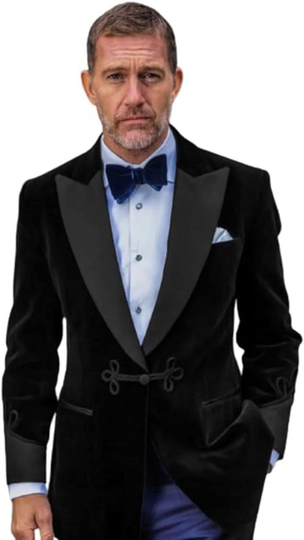 Men's Velvet Smoking Jackets One Button Christmas Party Wear Smoking ...