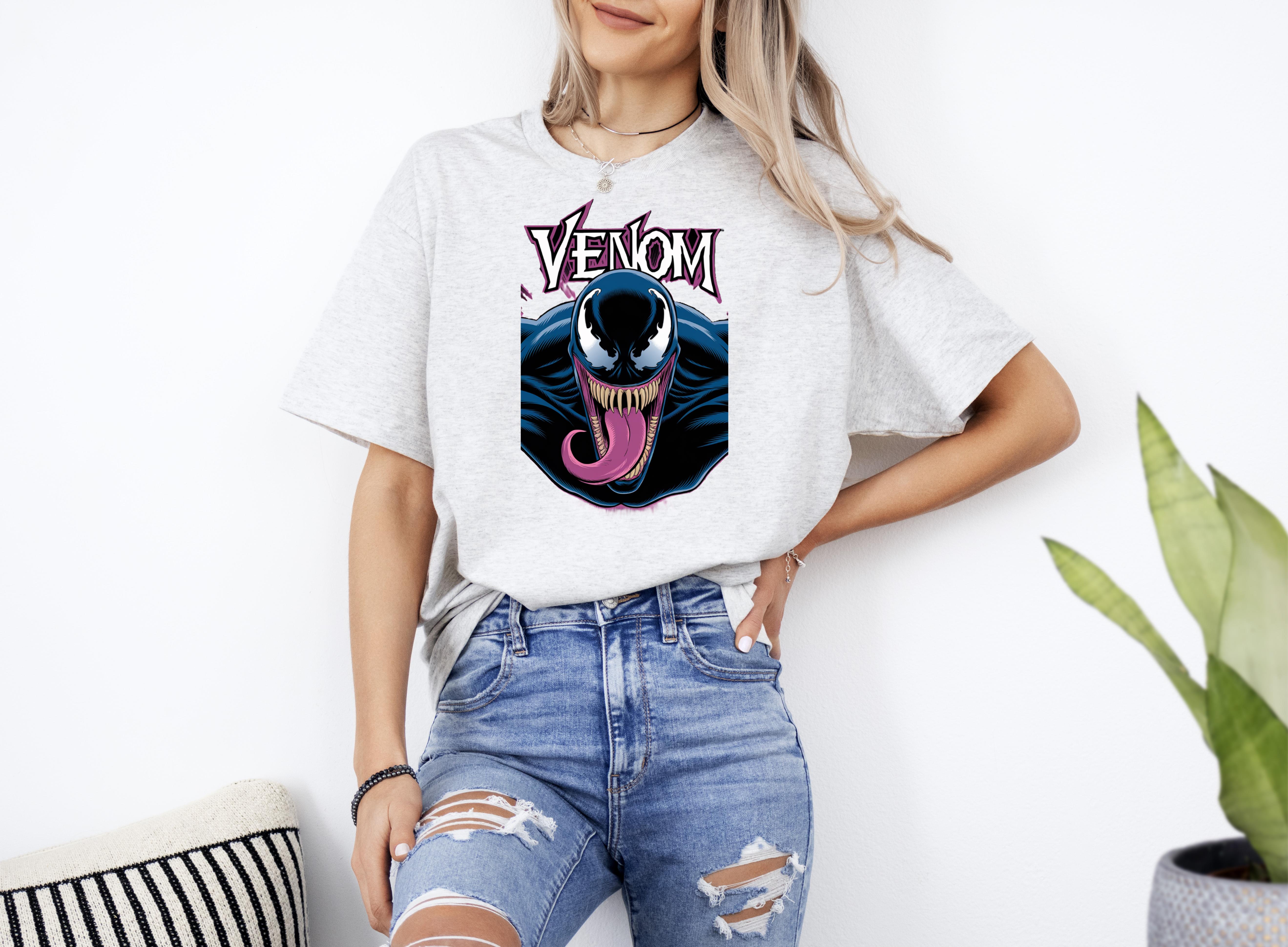 Men's Venom T-Shirt with Detailed Character Art Bold and Powerful ...