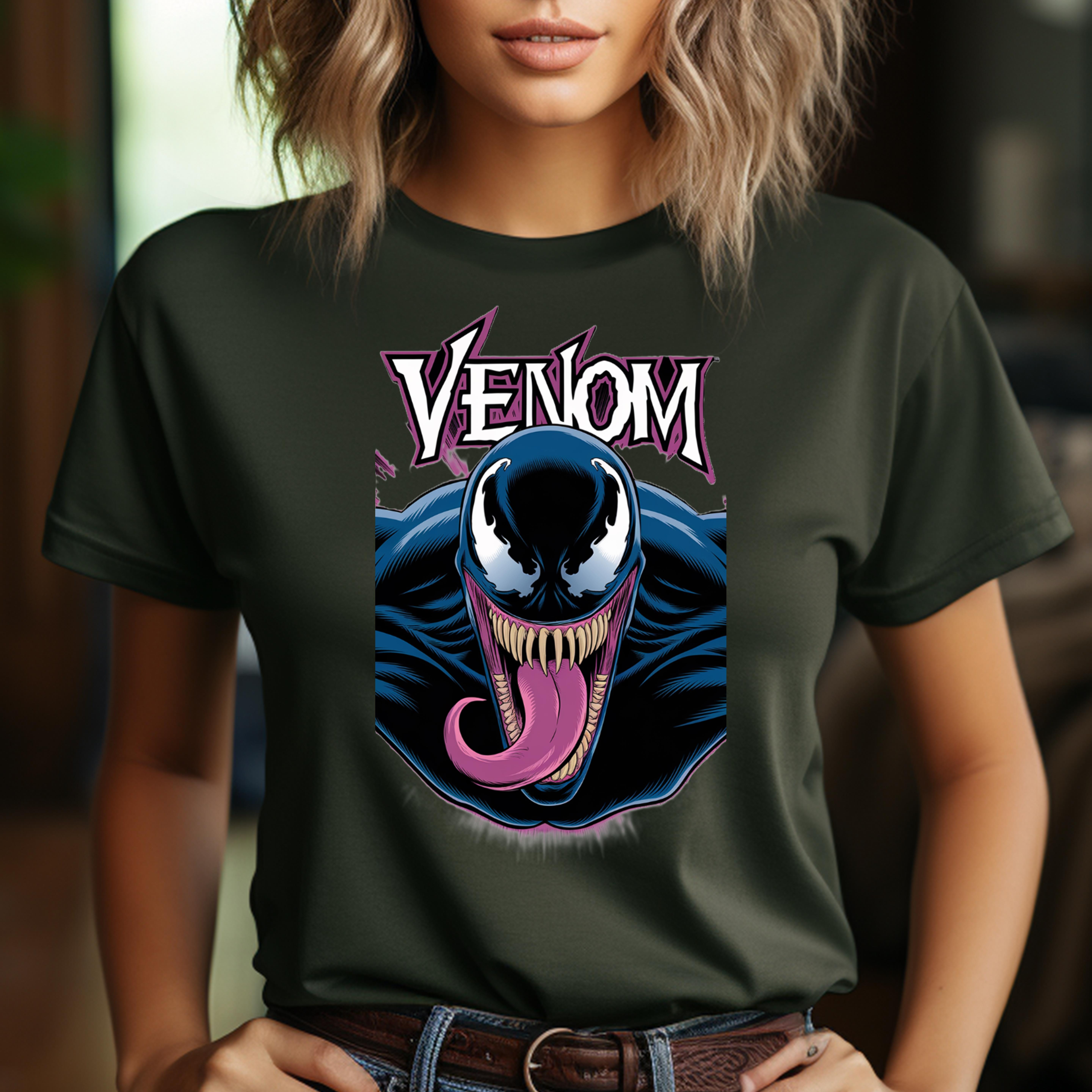 Men's Venom T-Shirt with Detailed Character Art Bold and Powerful ...