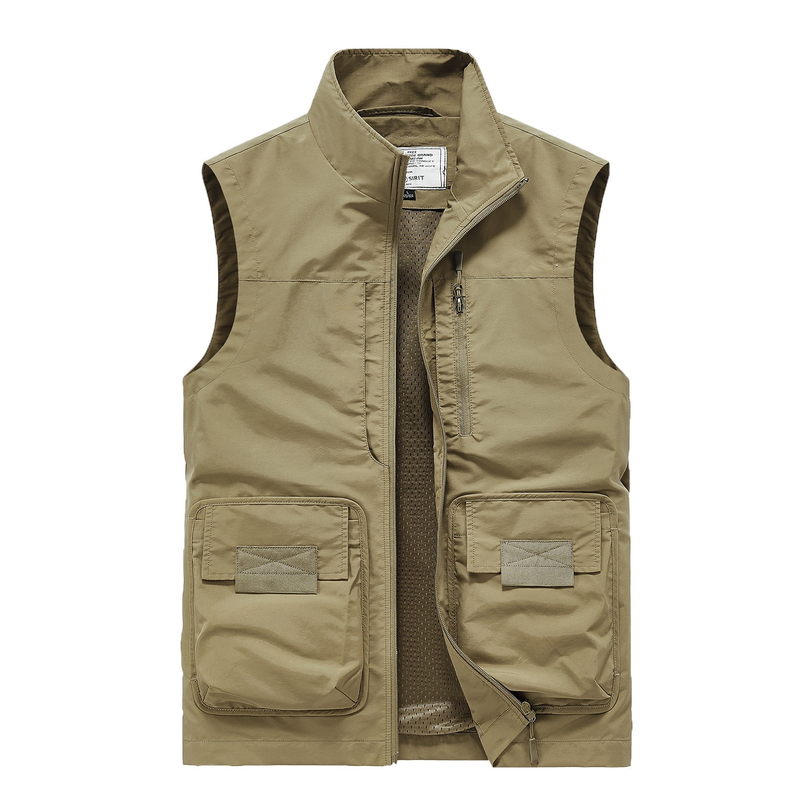 Men's Vests Jacket Cargo Outdoor Work Vest Safari Fishing Travel Gilet ...