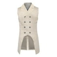 Men's Victorian Suit Vest Gothic Steampunk Double Breasted Jacquard ...