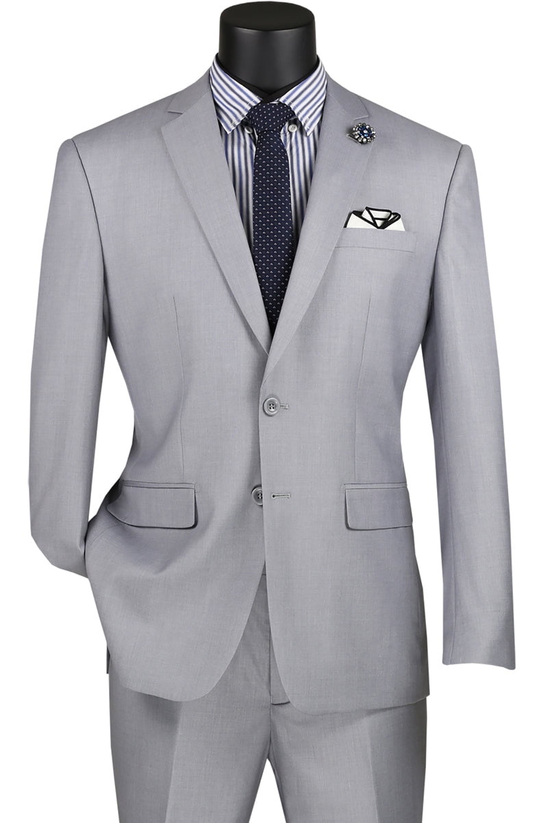 Men's Vinci Suits Modern Fit Light Grey Suit From Size 42 Regular ...