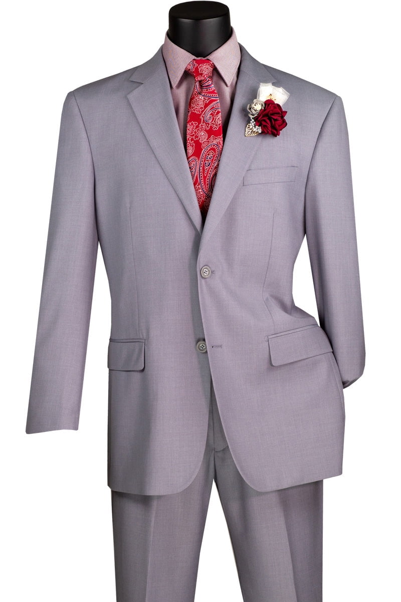 Men's Vinci Suits Modern Fit 2 Button Suit Light Grey Size 44 Long ...