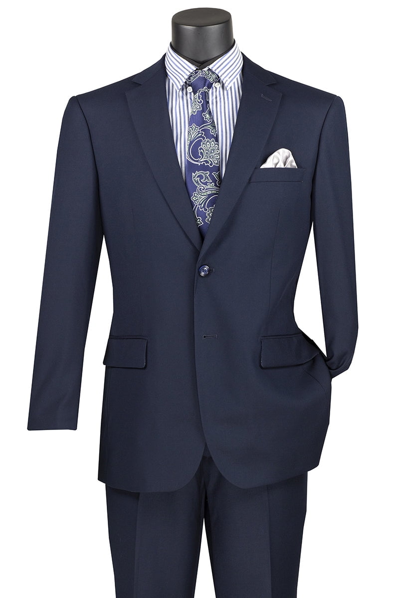 Men's Vinci Suits Modern Fit Navy Blue Suit Size 38 Regular - Walmart.com