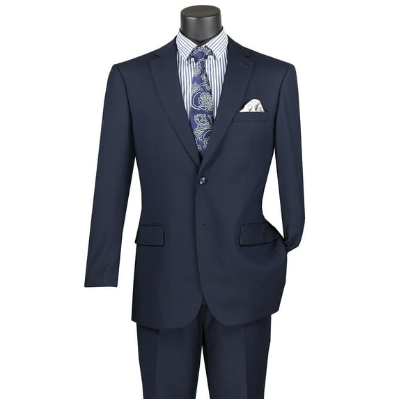 Men's Vinci Suits Modern Fit Navy Blue Suit Size 38 Regular - Walmart.com