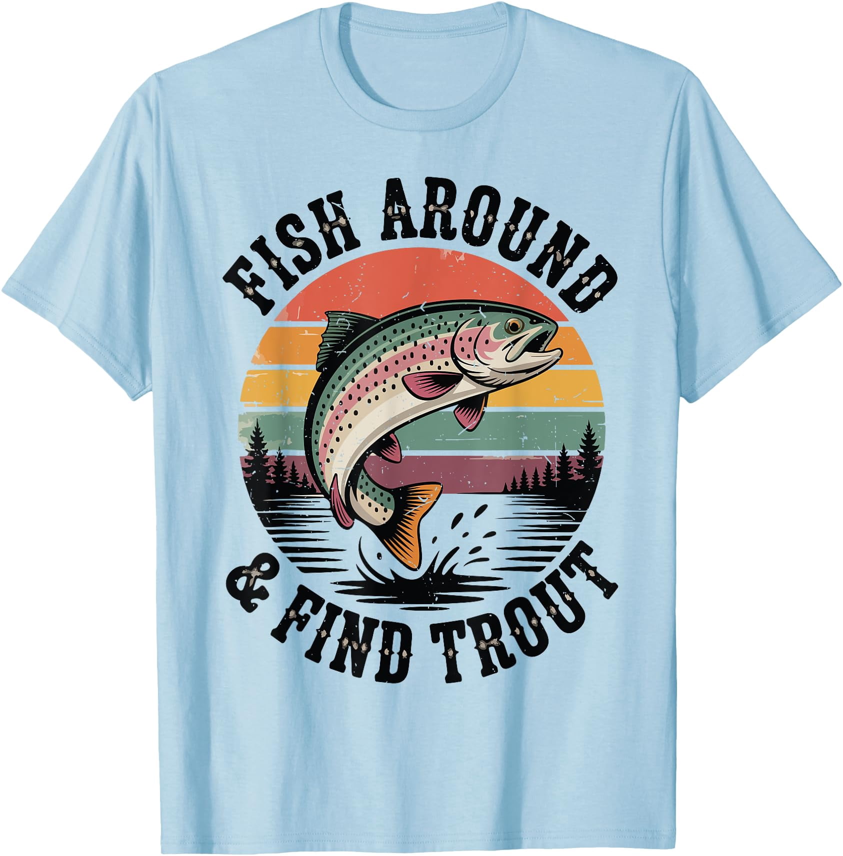 Men's Vintage Funny Rainbow Trout Fishing T-Shirt Angler Gift - Walmart.com