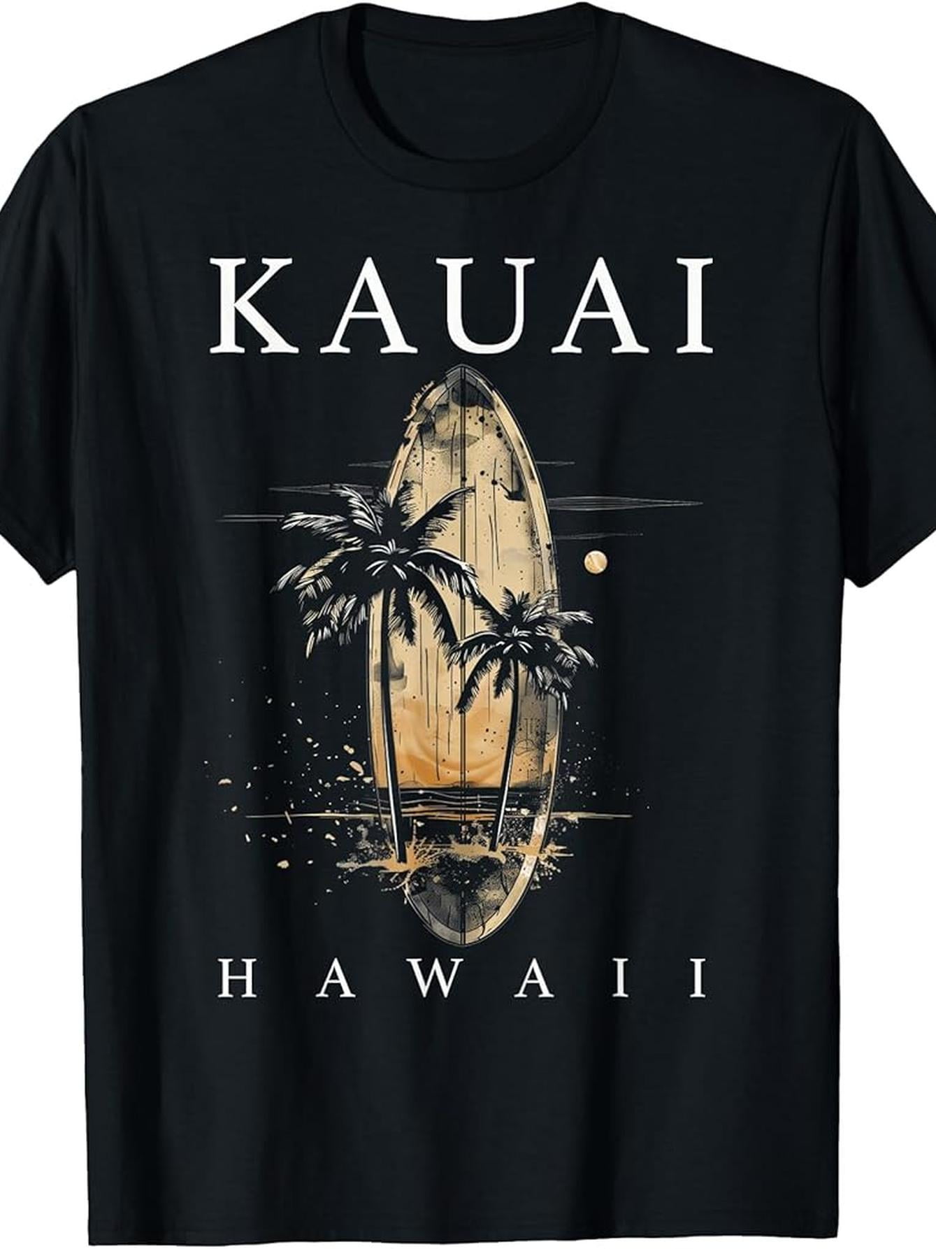 Men's Vintage Kauai Hawaii Surf T-Shirt - 100% Cotton, Short Sleeve ...
