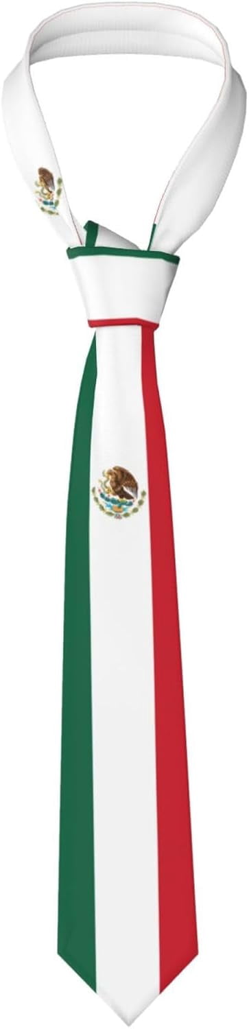 Men's Vintage Mexican Flag Neck Tie Formal Classic Tie Vintage Mexico ...
