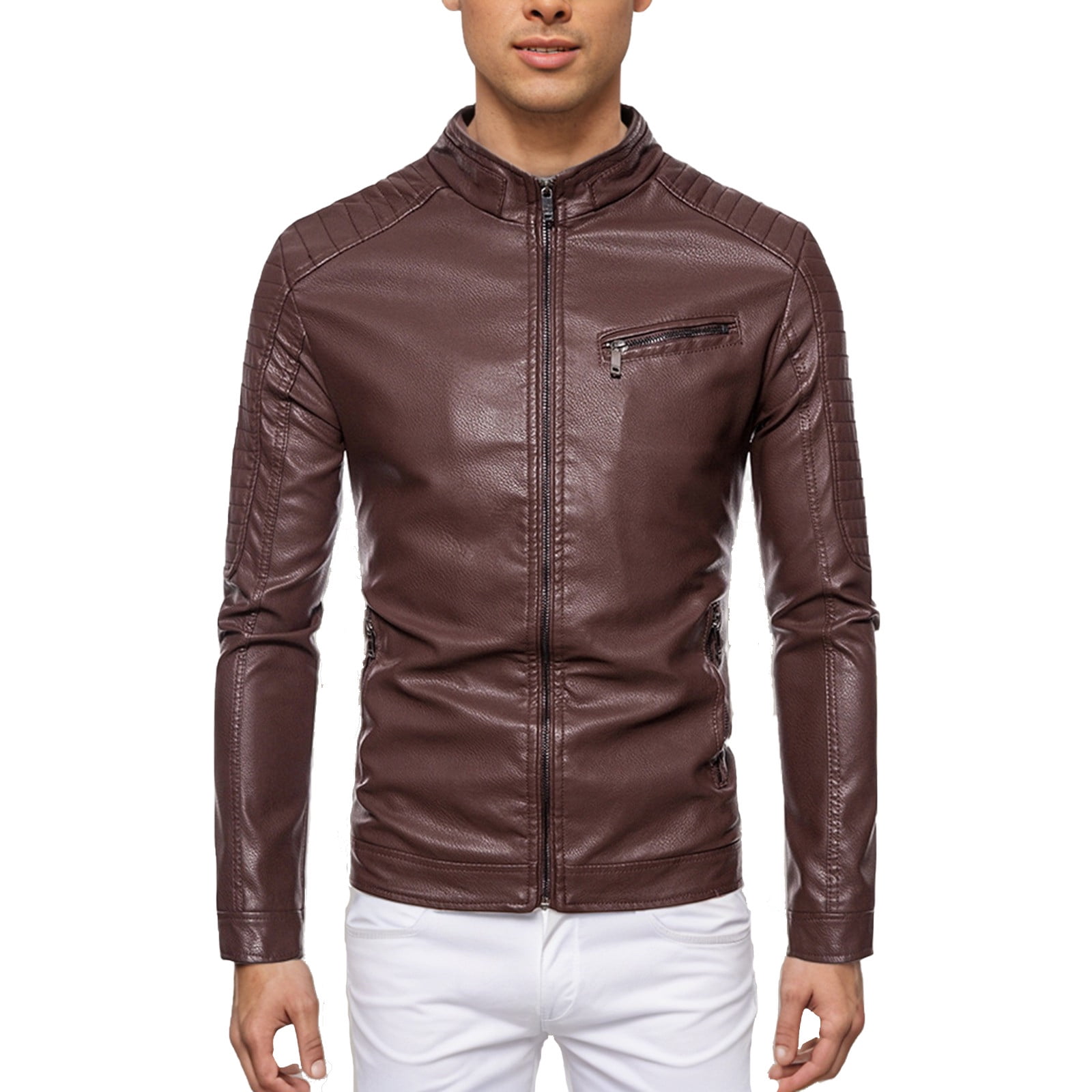 Men's Vintage Motorcycle Jacket Riding Motorbike Leather GENUINE ...